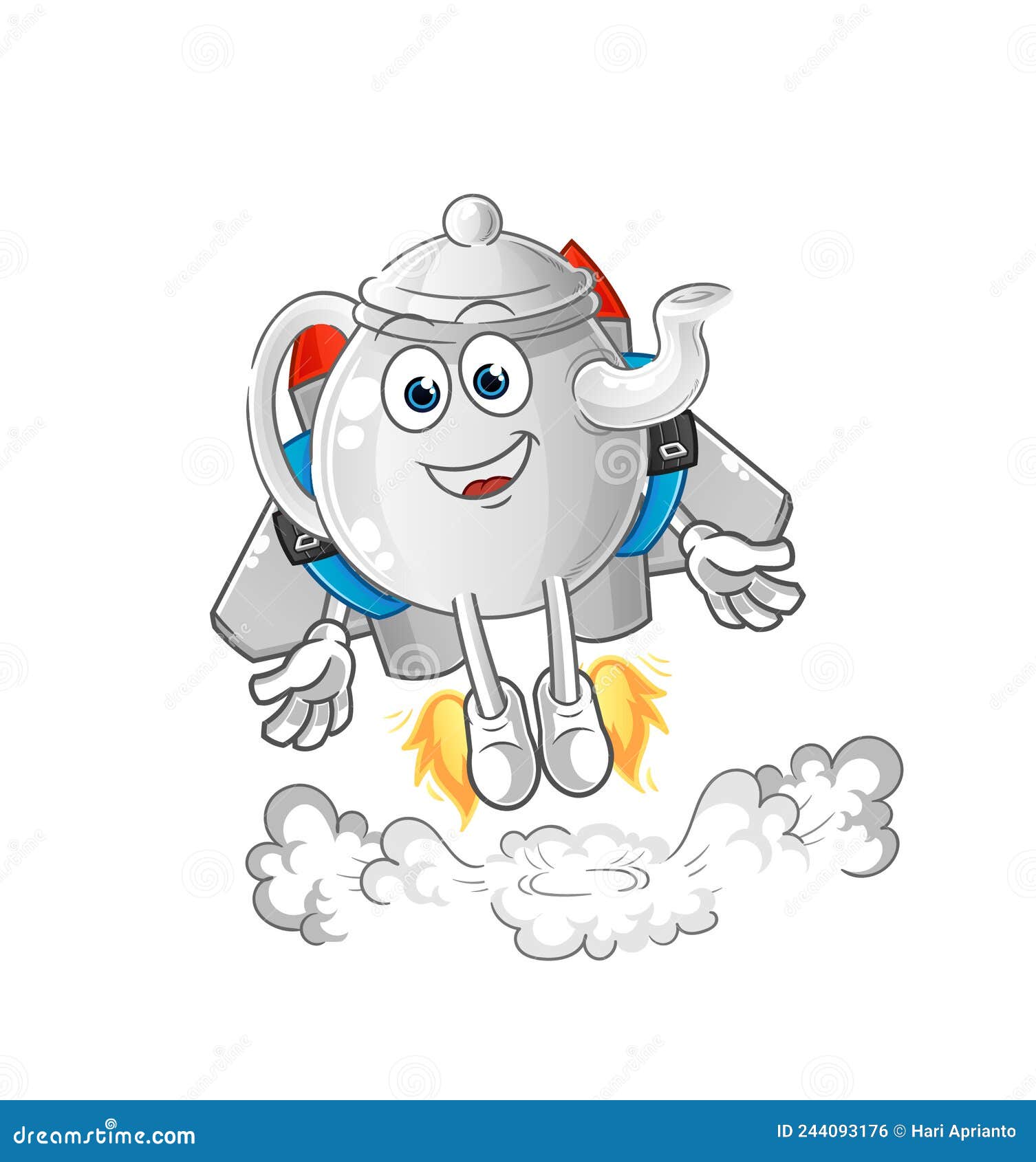 Bule Com Mascote De Pacote De Jato. Vetor Cartoon Ilustração do Vetor ...