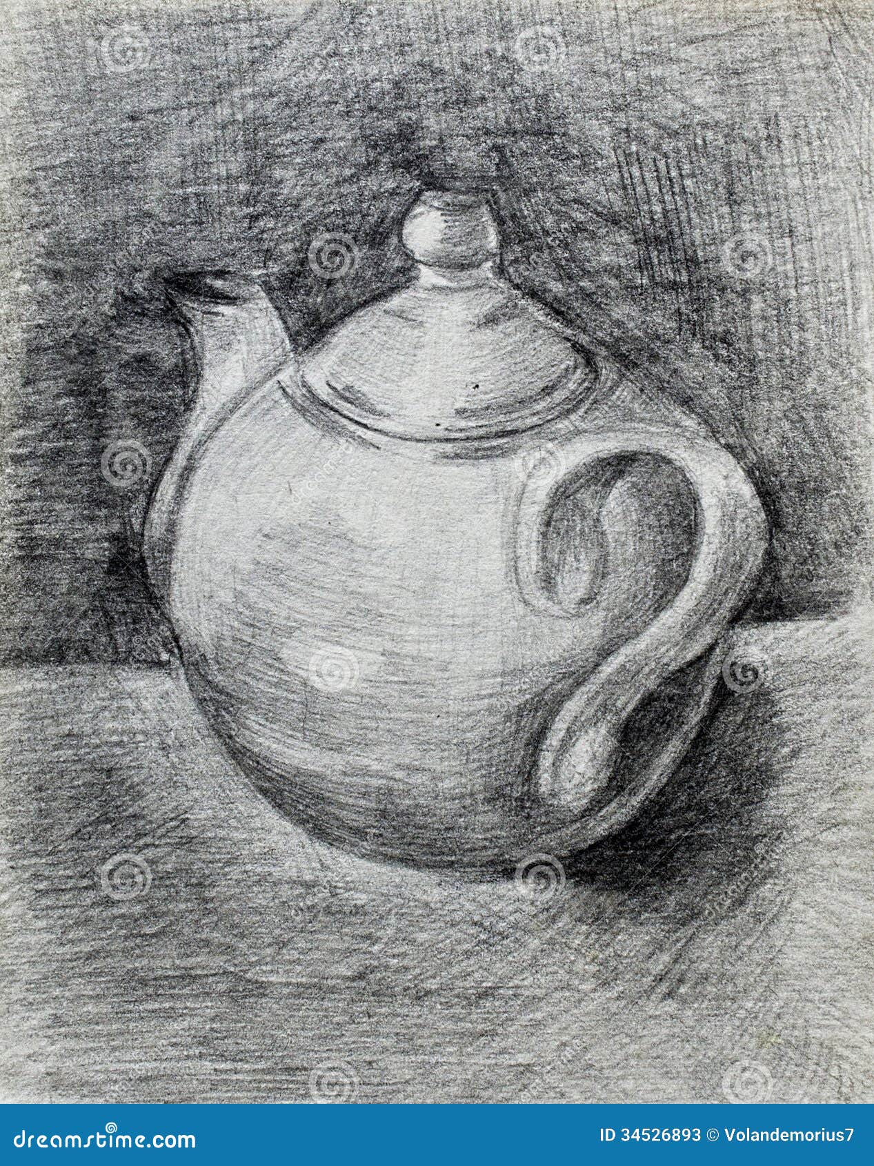 Bule Preto E Branco Do Desenho De Lápis Ilustração Stock - Ilustração ...