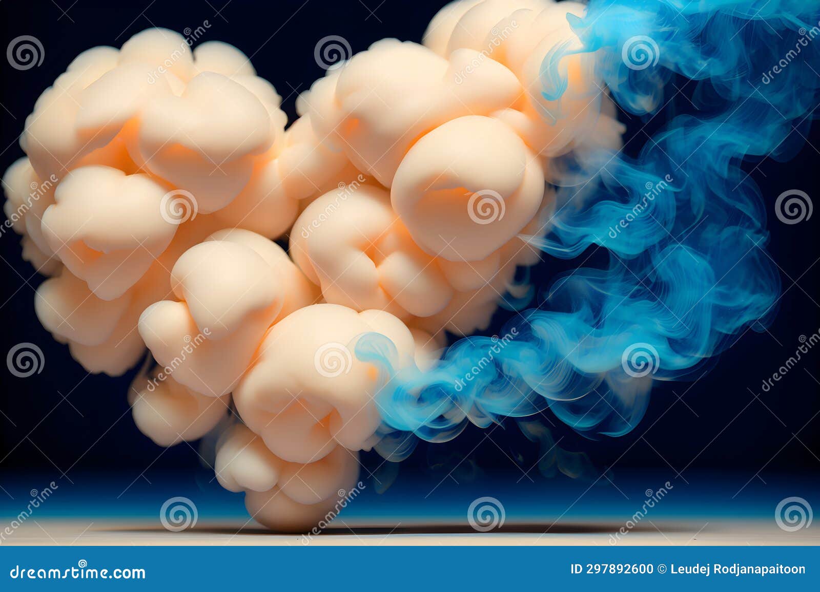 Bule Smoke, Cream Color Background.ai Generated Stock Illustration ...