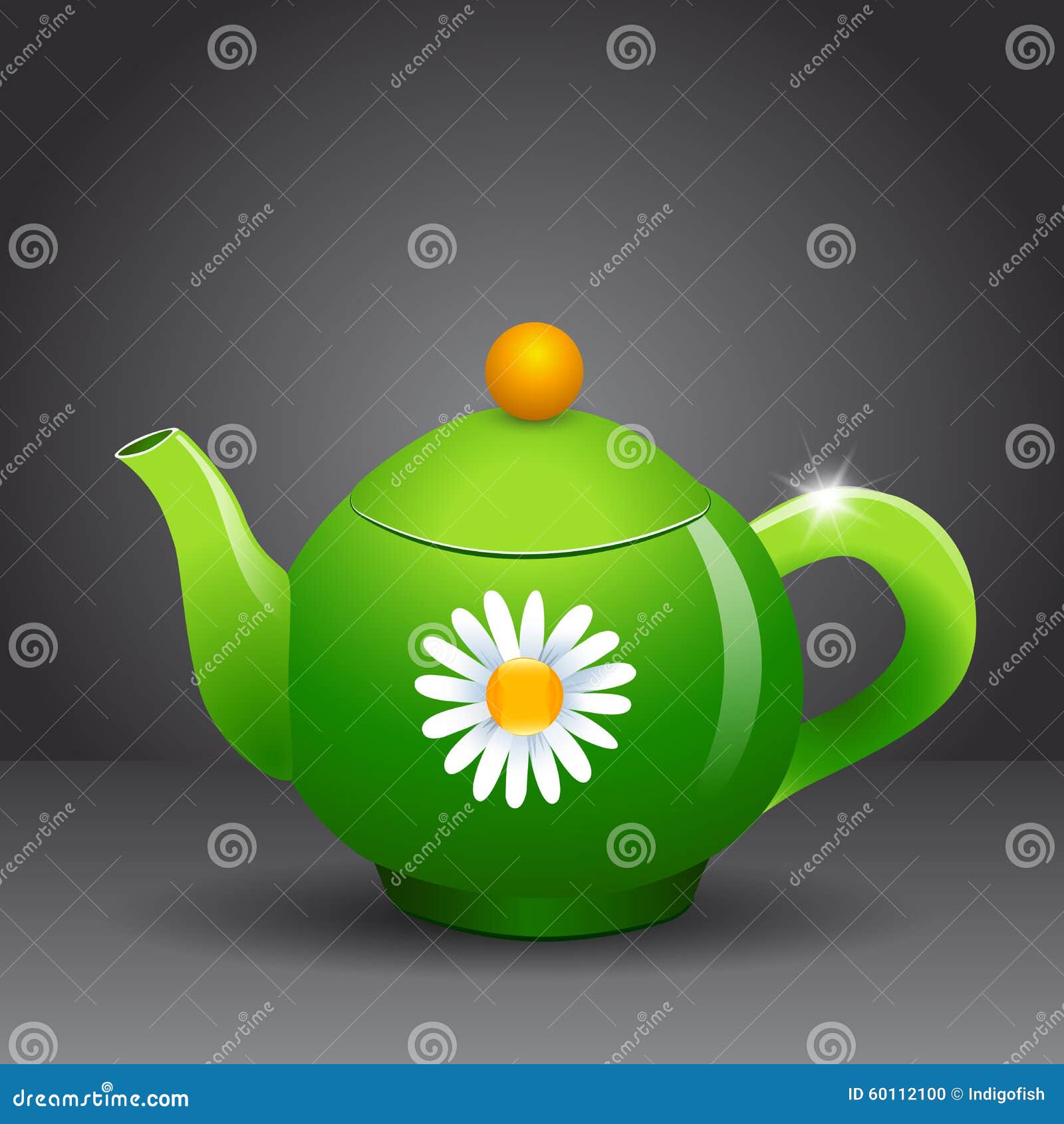 Bule verde do vetor ilustração do vetor. Ilustração de brilhante - 60112100