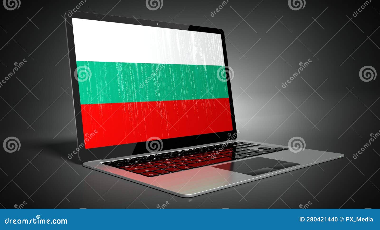 Bulgaria - Country Flag and Binary Code on Laptop Screen Stock ...