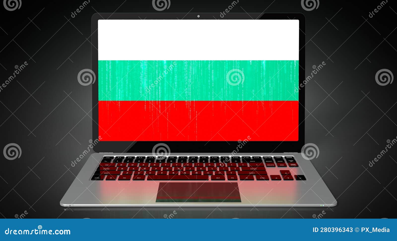 Bulgaria - Country Flag and Binary Code on Laptop Screen Stock ...