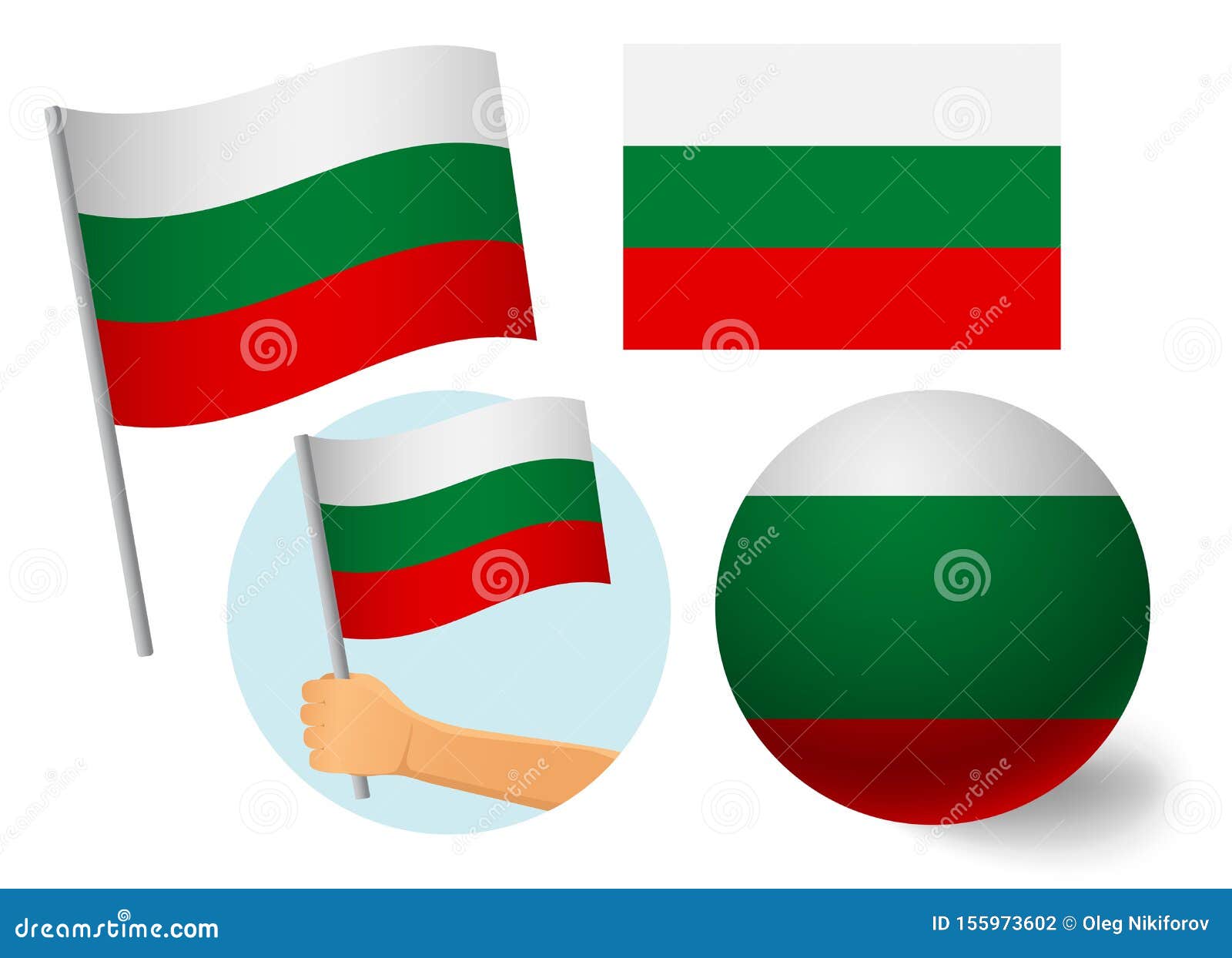 Bulgaria flag icon set stock illustration. Illustration of bulgaria ...
