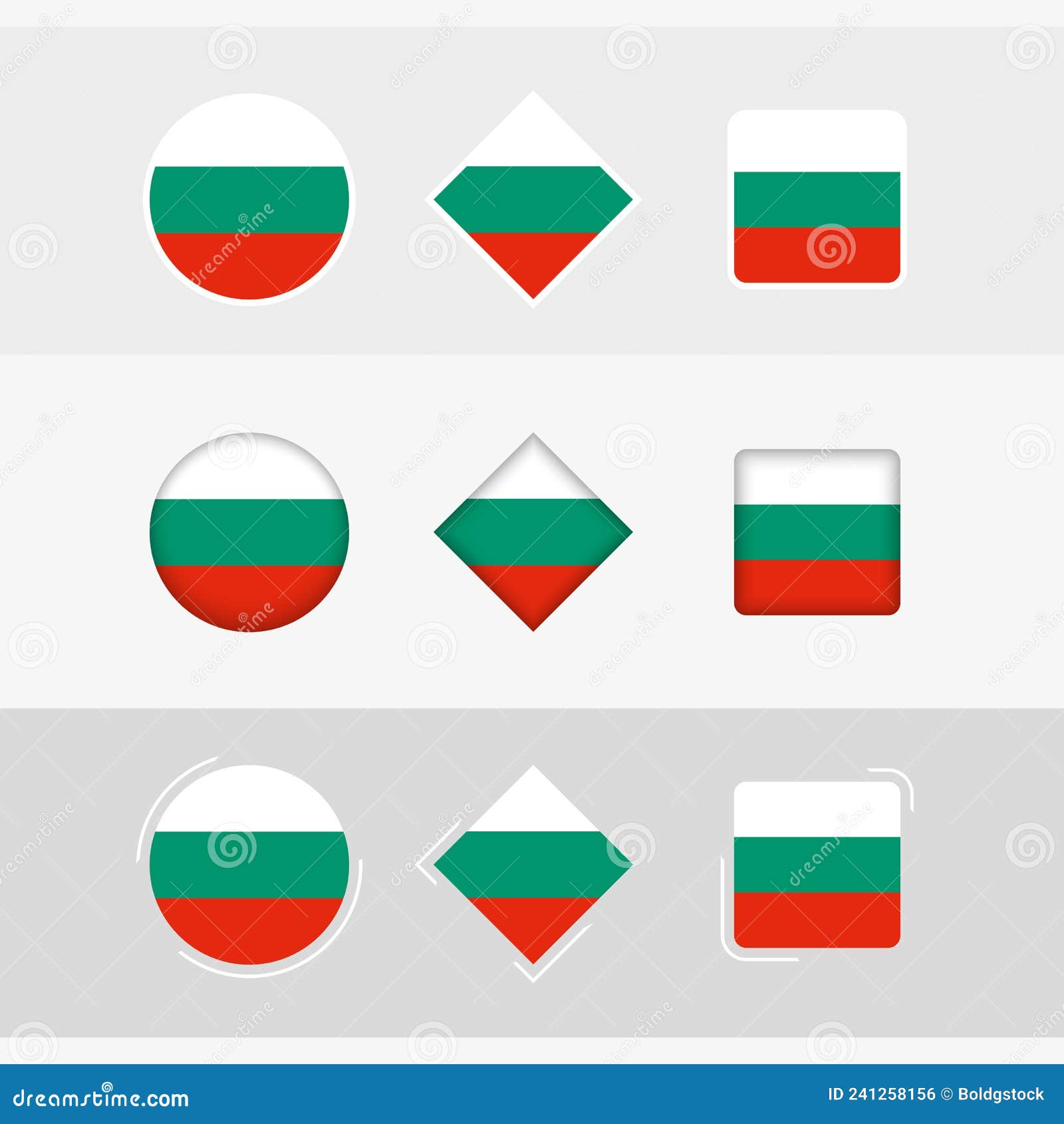 Bulgaria Flag Icons Set, Vector Flag of Bulgaria Stock Vector ...
