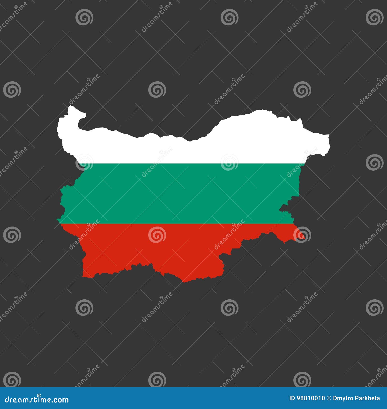 Bulgaria flag and map stock vector. Illustration of travel - 98810010