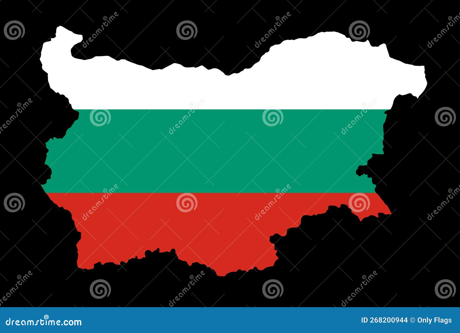 Bulgaria Flag On Map On Transparent Background Vector Illustration ...