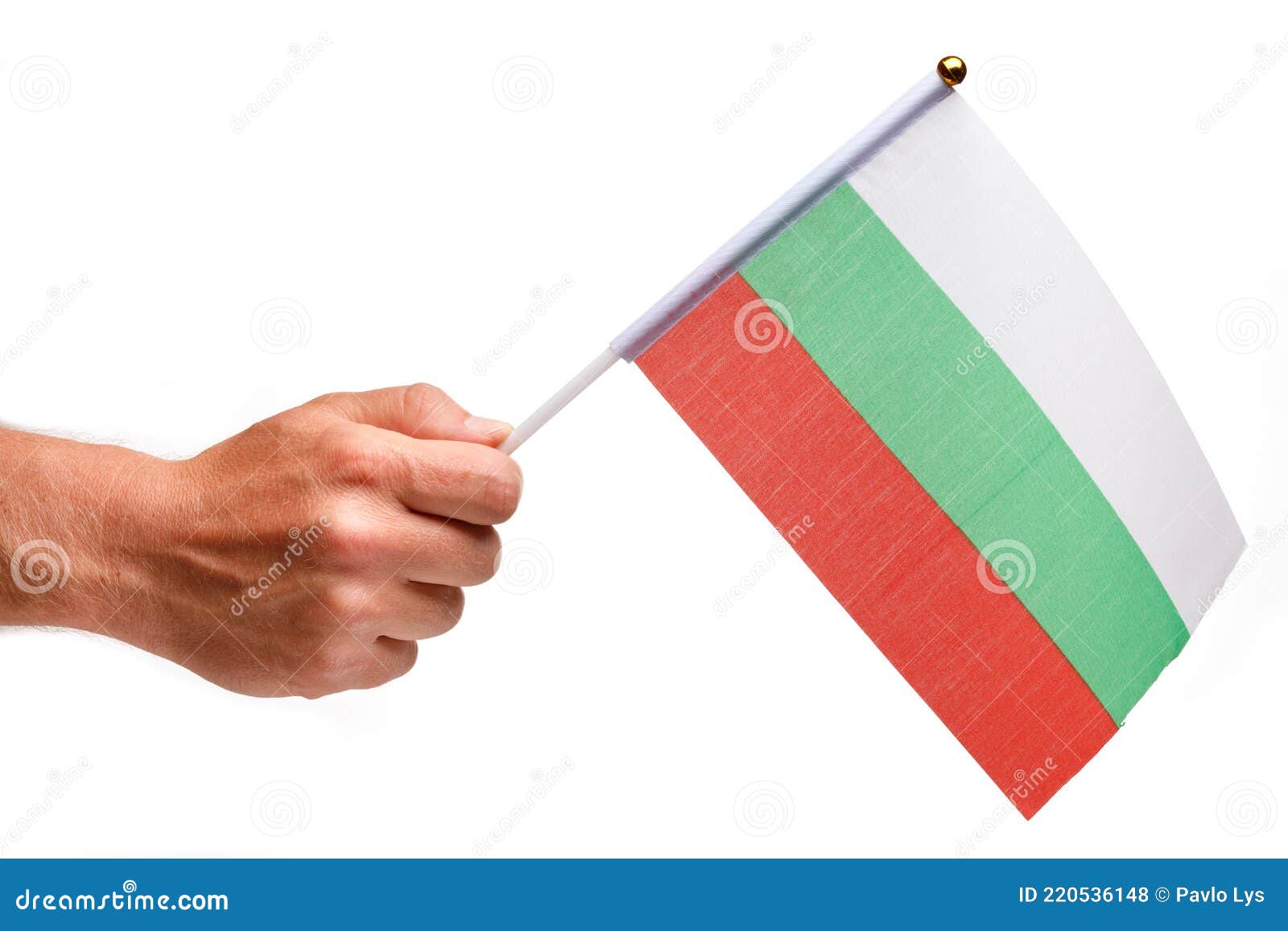 Bulgaria Flag Small in Hand Isolate Stock Photo - Image of country ...