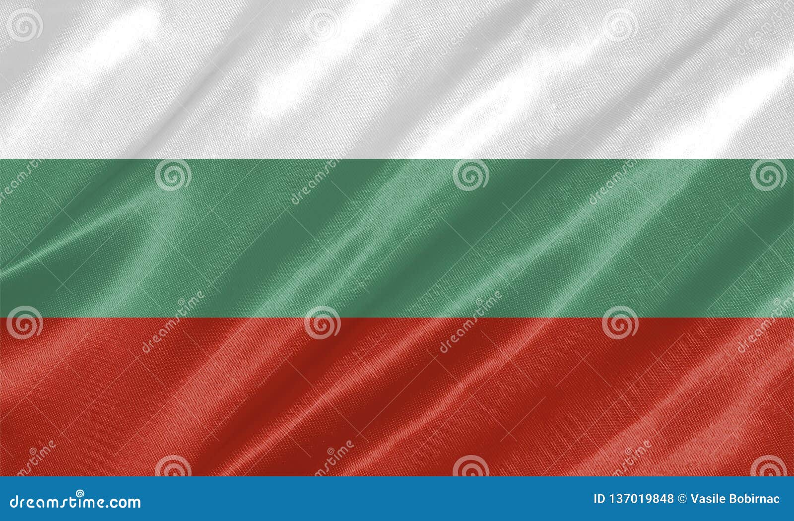 Bulgaria Flag Waving On Wind On Green Screen Or Chroma Key Background ...