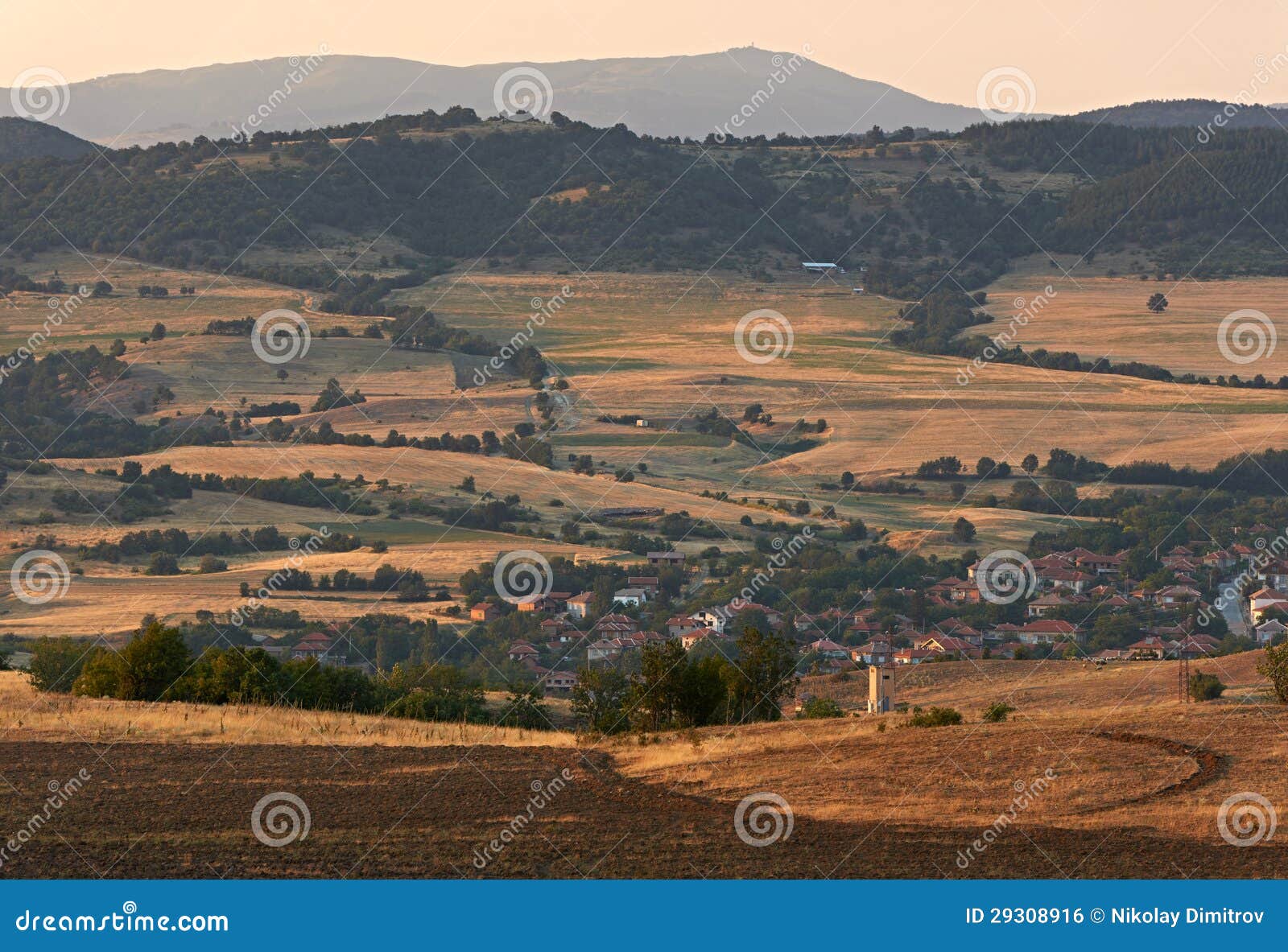 Bulgaria Landscape at Sunset Stock Photo - Image of grass, field: 29308916