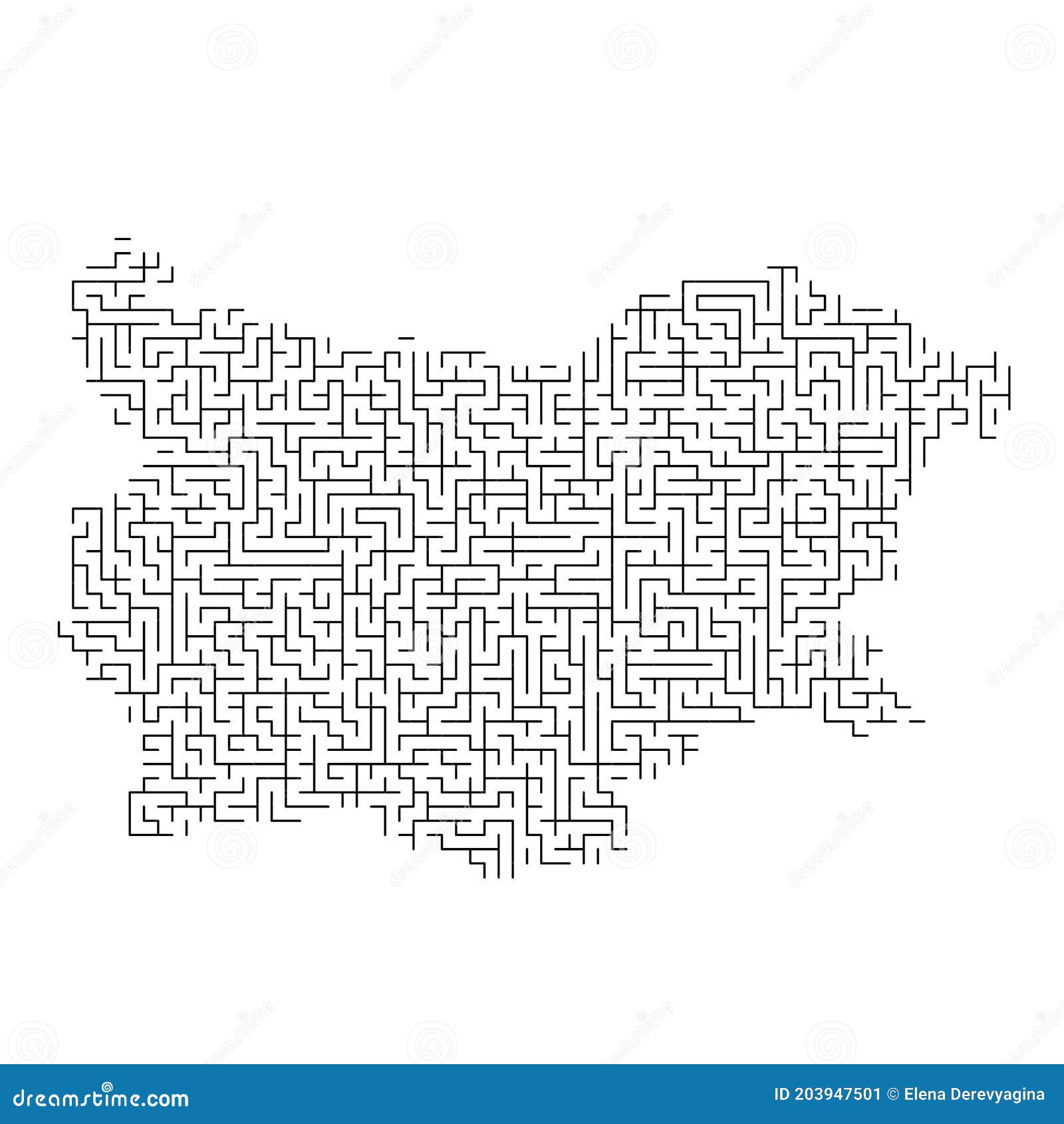 Bulgaria Map from Black Pattern of the Maze Grid. Vector Illustration ...