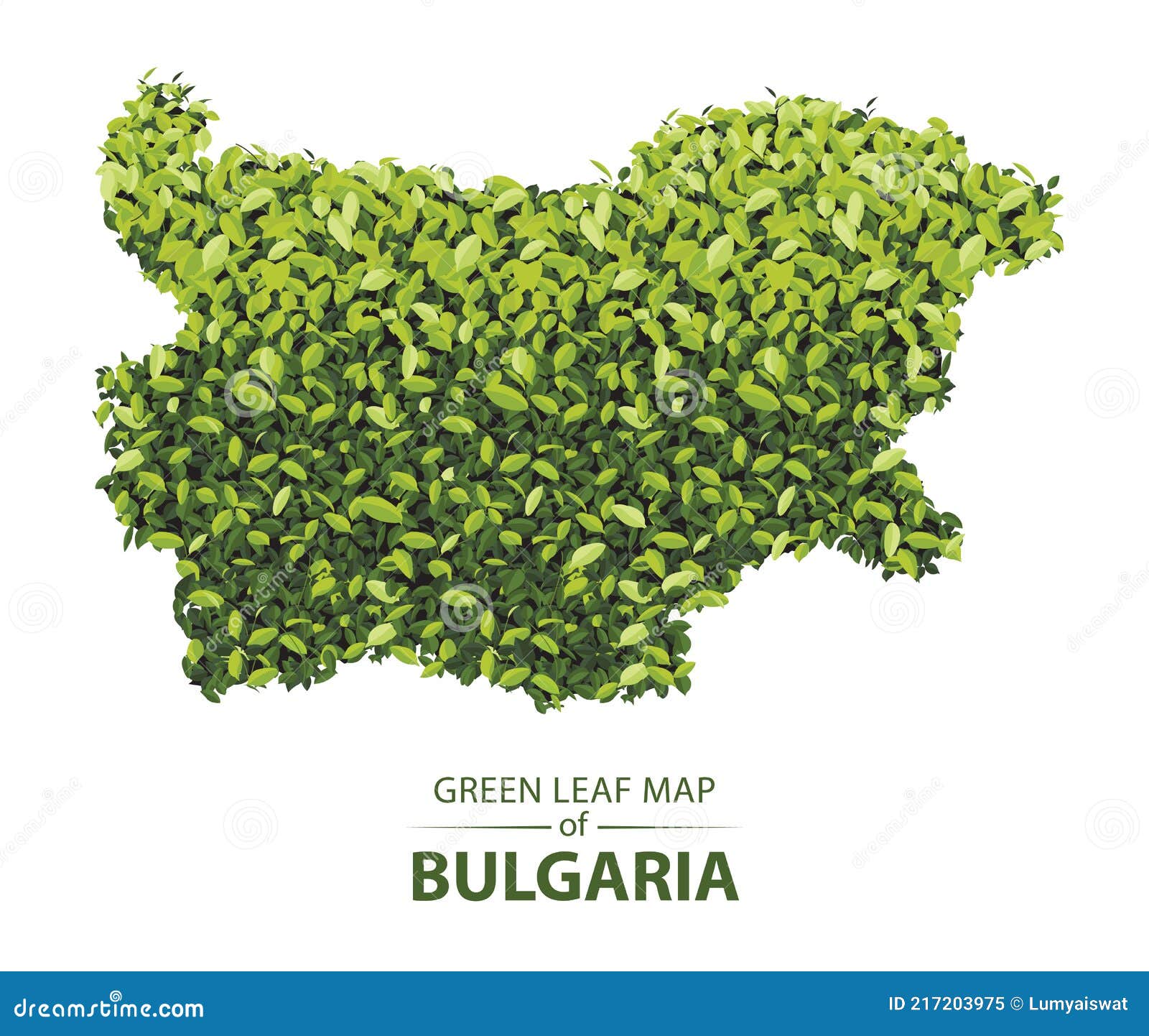 Green Leaf Map of Bulgaria Vector Illustration of a Forest is Concept ...