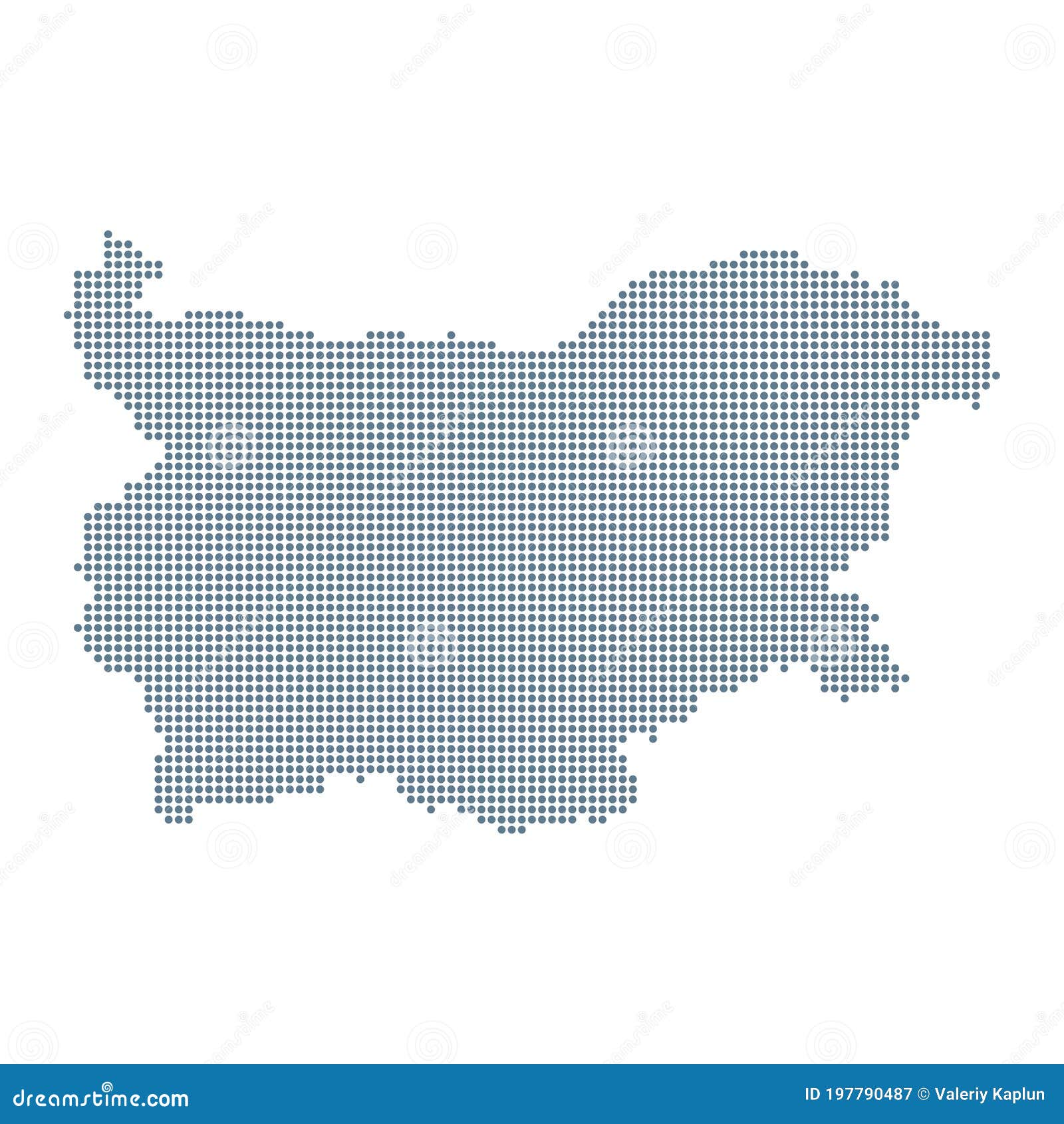 Bulgaria Map - Vector Pixel Solid Contour Stock Image - Image of ...