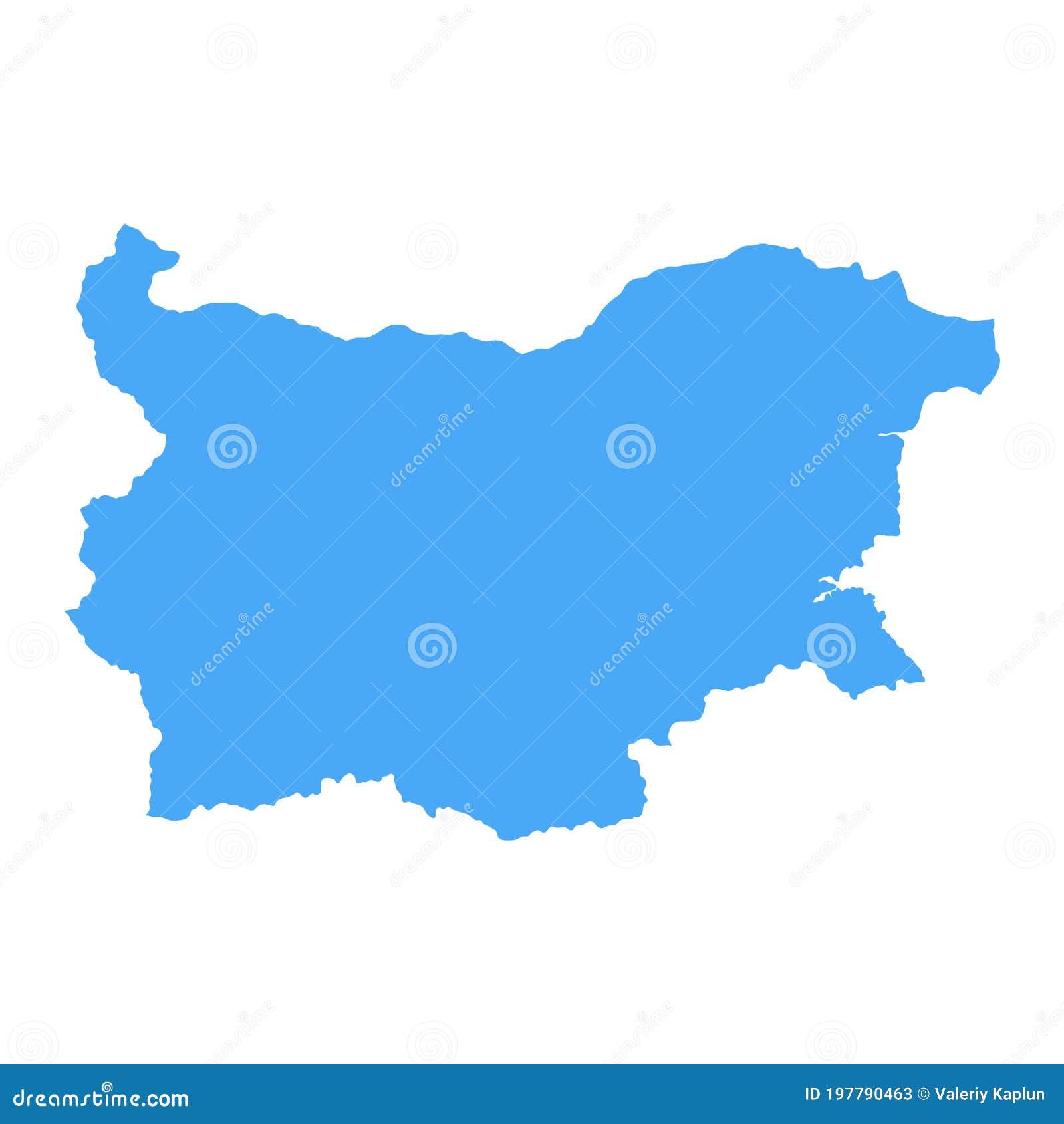 Bulgaria Map - Vector Solid Contour Stock Illustration - Illustration ...