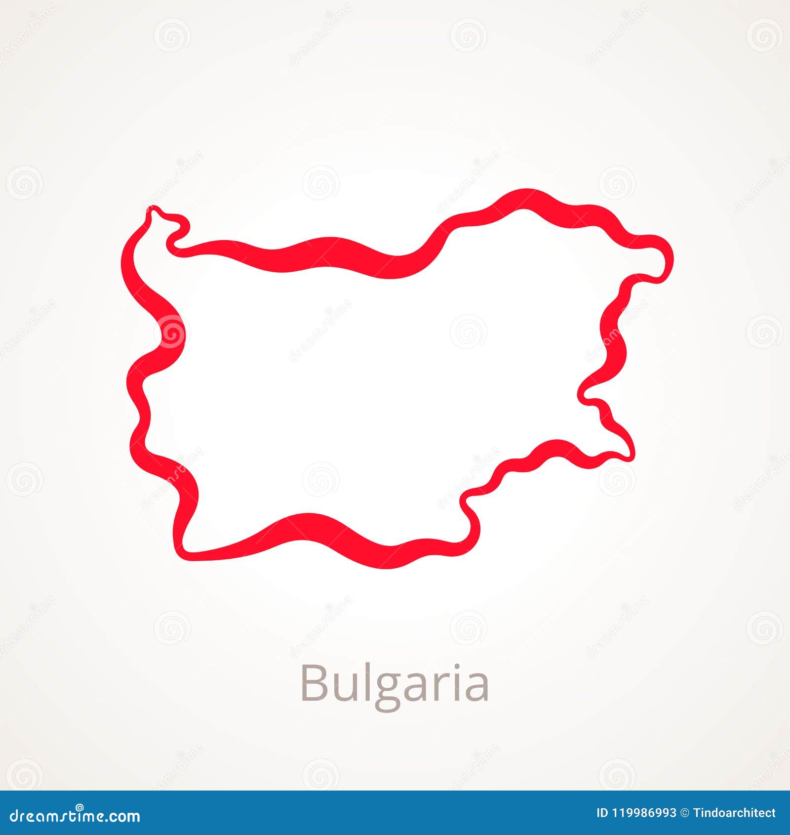 Bulgaria - Outline Map stock vector. Illustration of bulgarian - 119986993