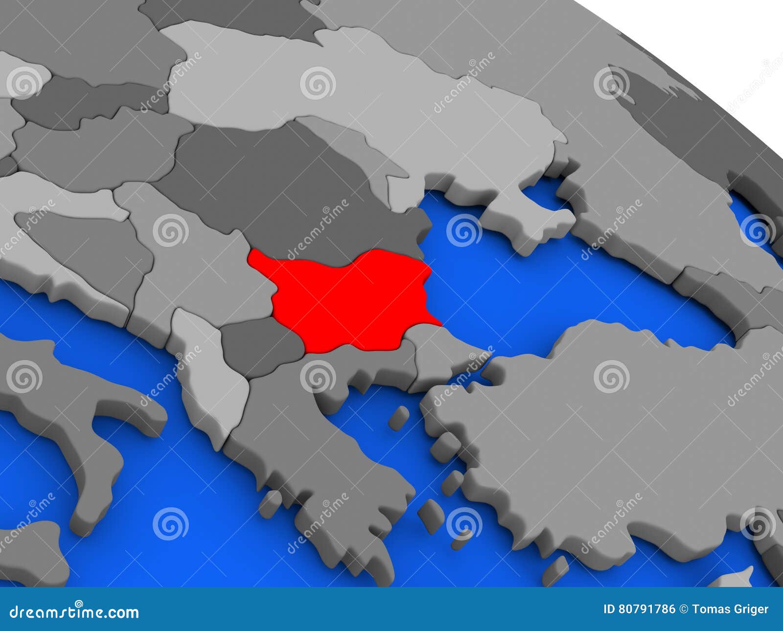 Bulgaria in red stock illustration. Illustration of country - 80791786