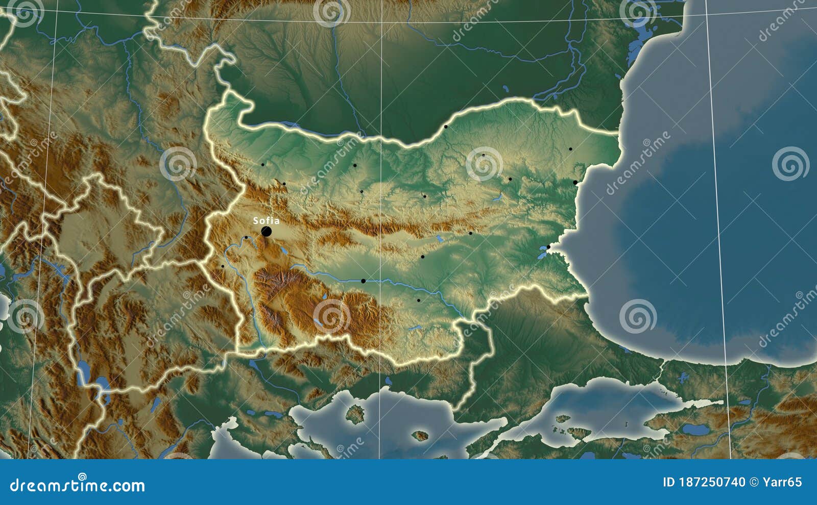 Bulgaria - Relief. Composition, Borders Stock Illustration ...