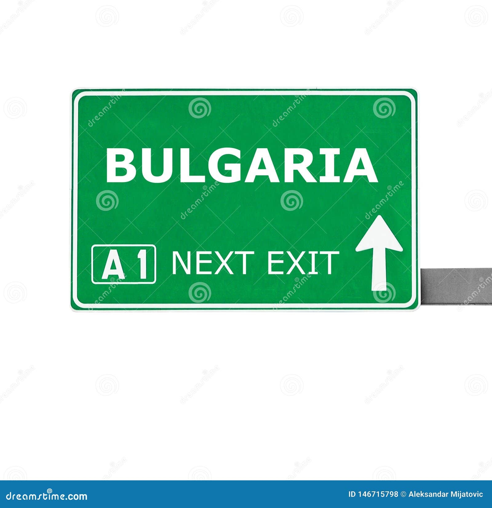 BULGARIA Road Sign Isolated on White Stock Photo - Image of holiday ...