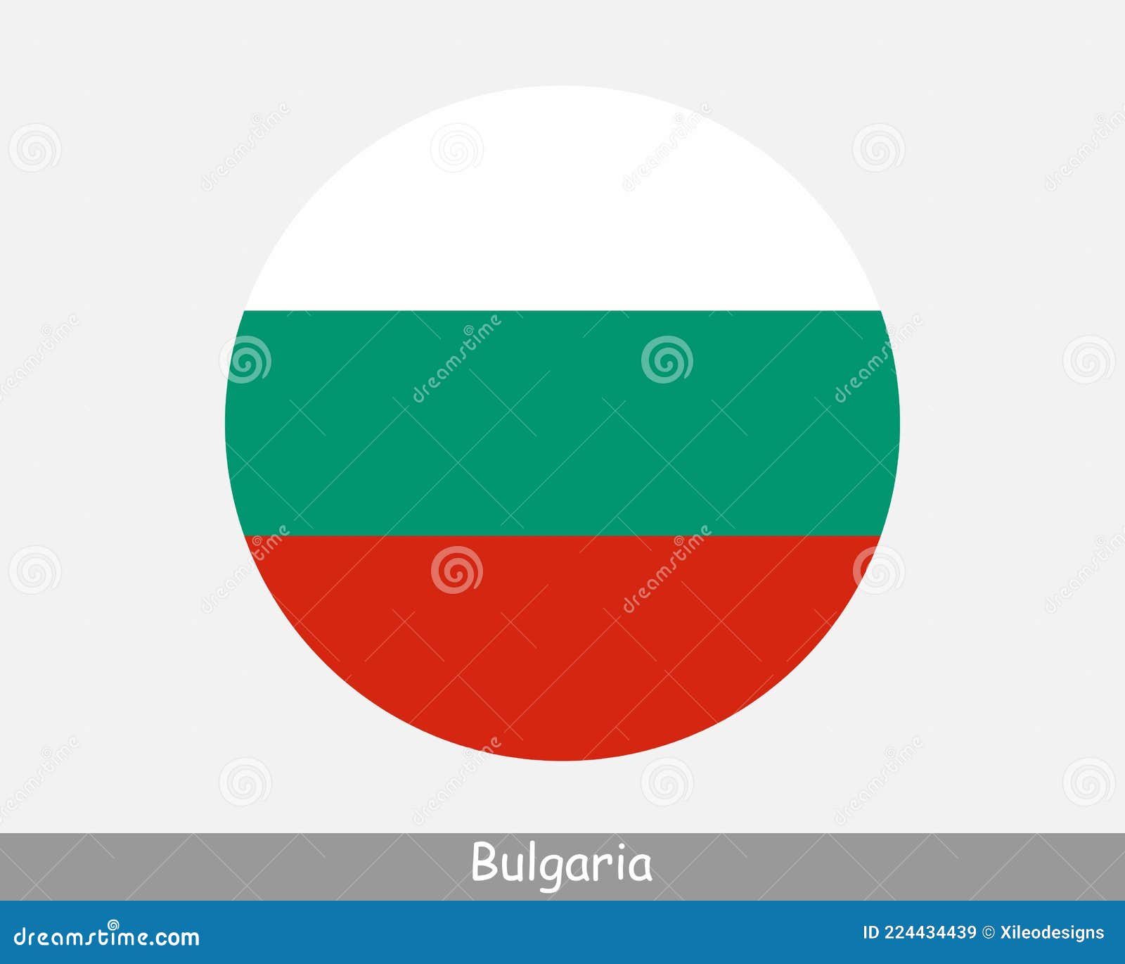 Bulgaria Round Circle Flag. Bulgarian Circular Button Banner Icon Stock ...