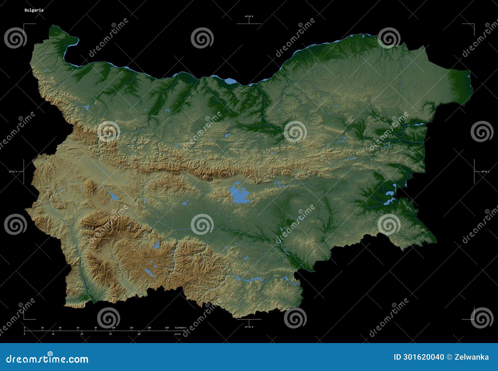 Bulgaria Shape on Black. Physical Stock Illustration - Illustration of ...