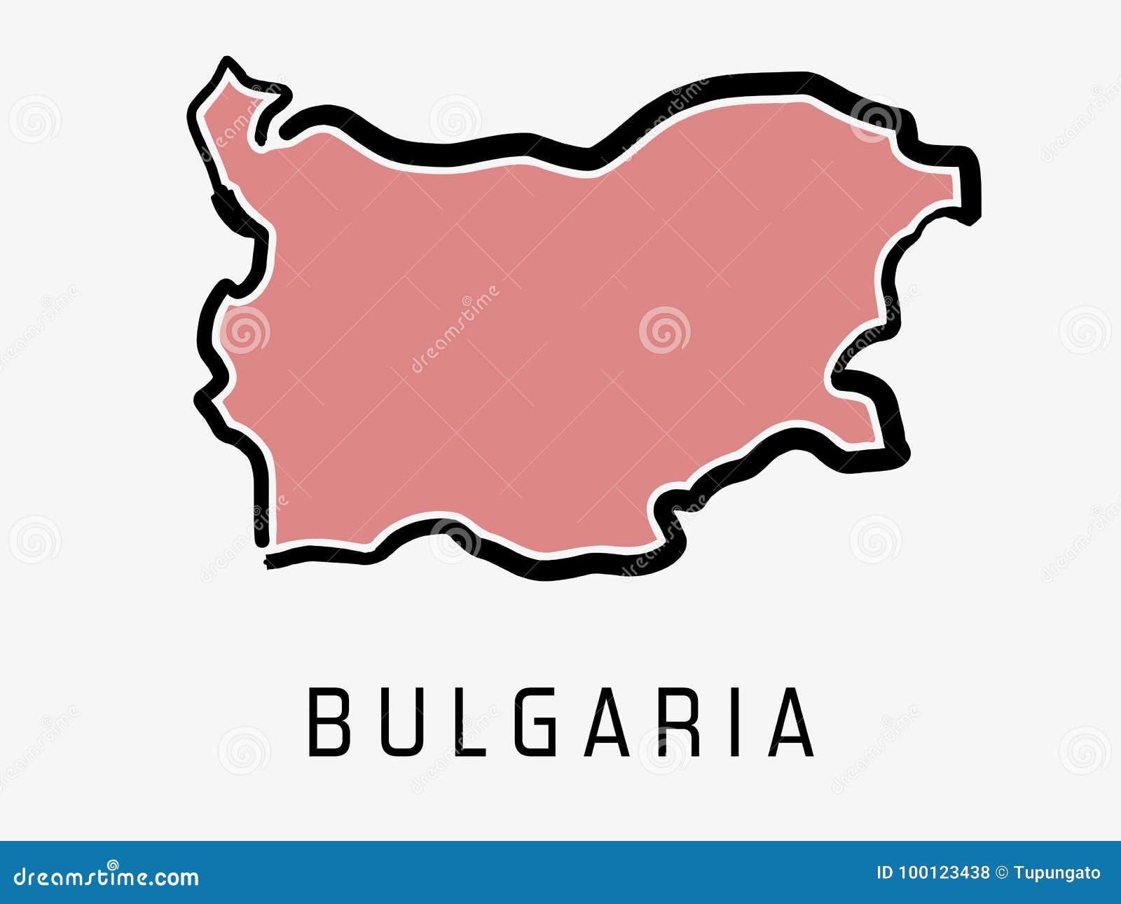 Bulgaria map outline stock vector. Illustration of conceptual - 100123438