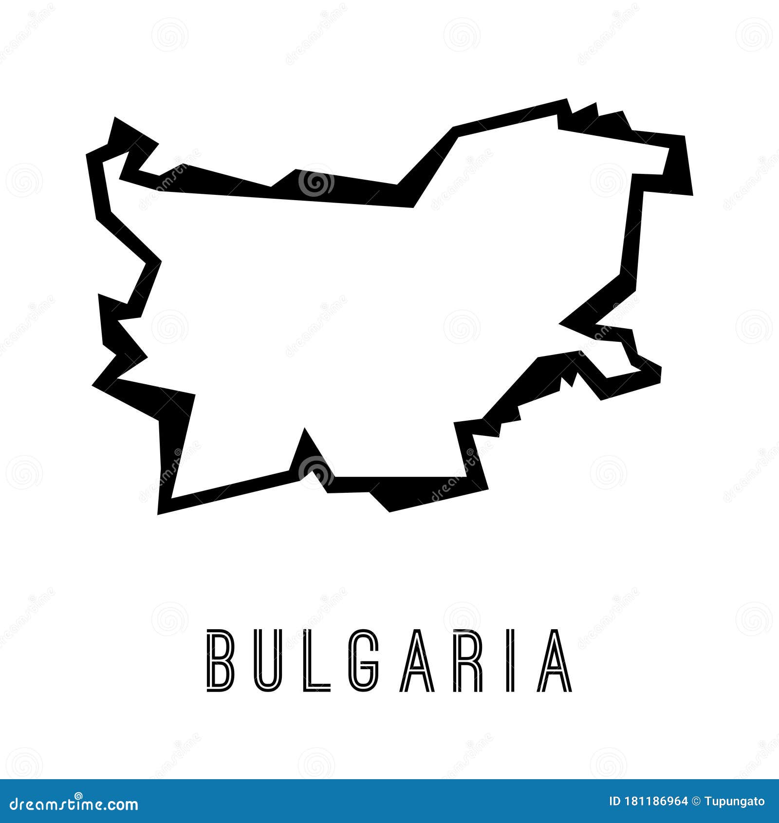 Bulgaria simple map vector stock illustration. Illustration of border ...
