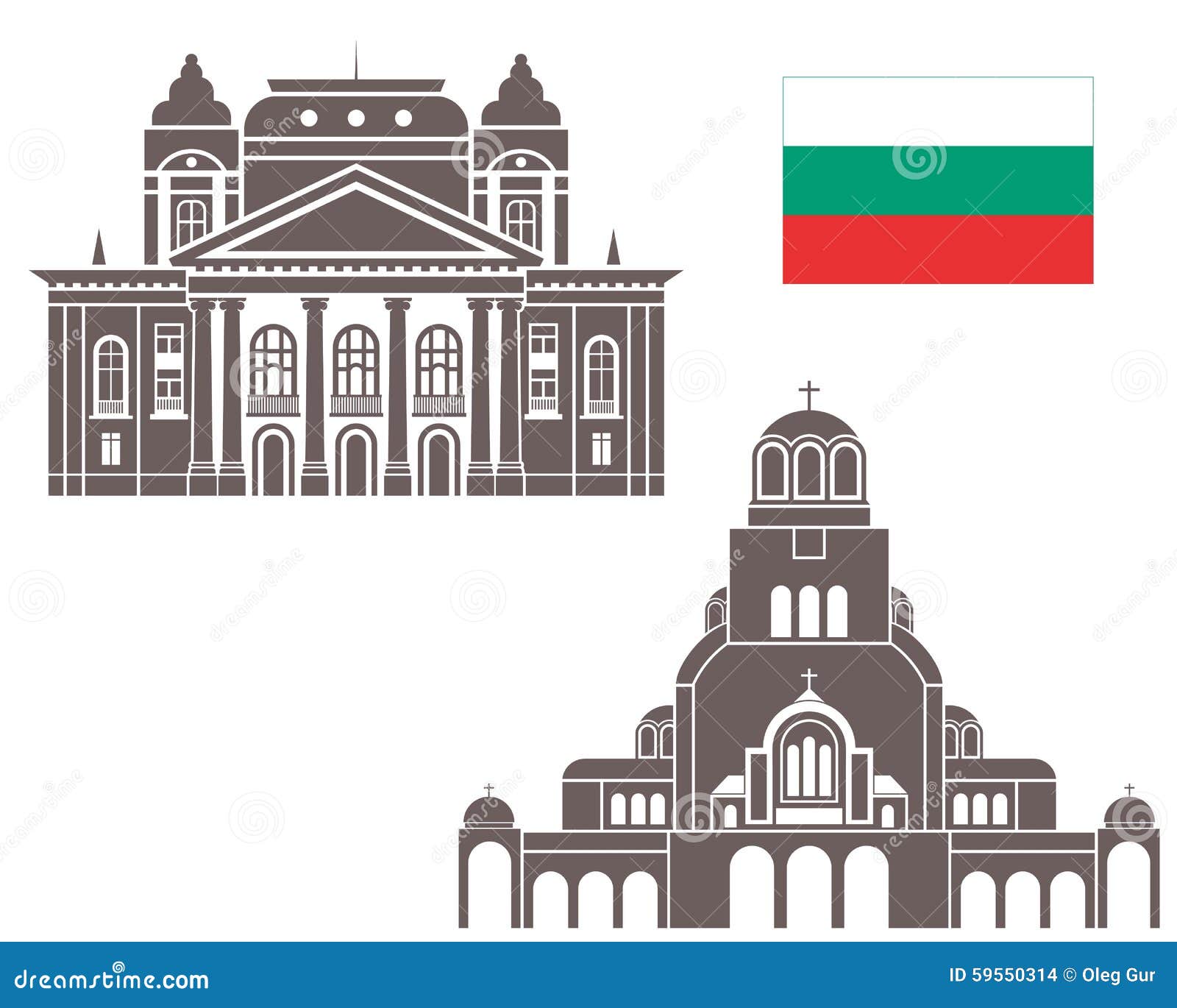 Bulgaria stock vector. Illustration of monument, religion - 59550314