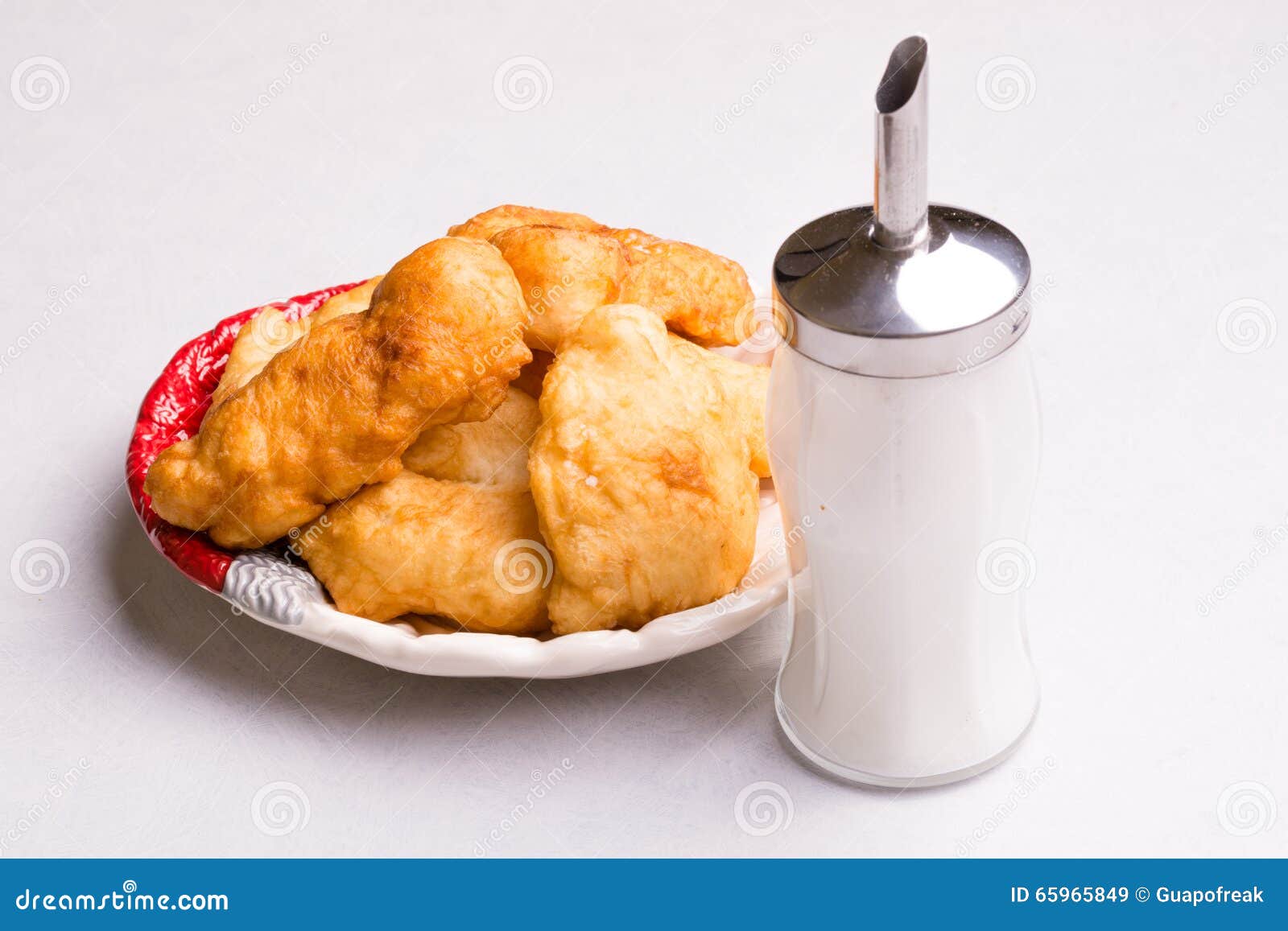 Bulgarian Breakfast, Fried Dough with Sugar - Mekitsi Stock Image ...