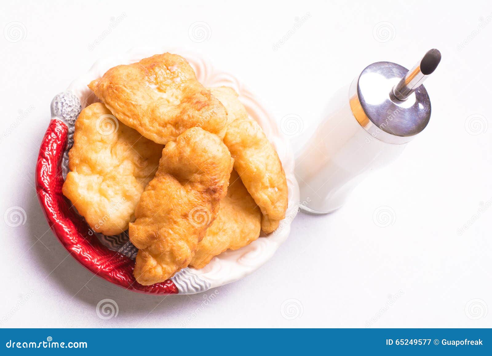 Bulgarian Breakfast, Fried Dough with Sugar - Stock Image - Image of ...