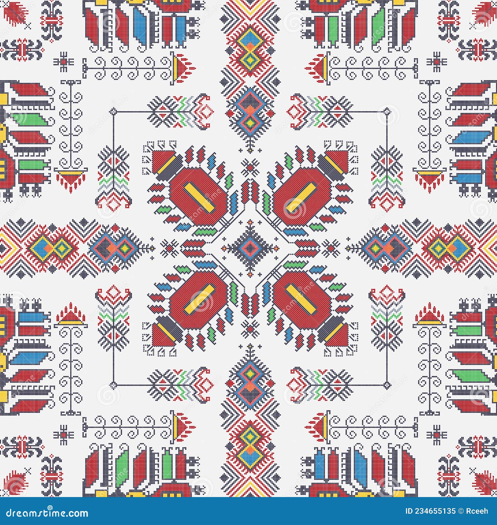 Bulgarian Embroidery Pattern 2 Stock Vector - Illustration of abstract ...