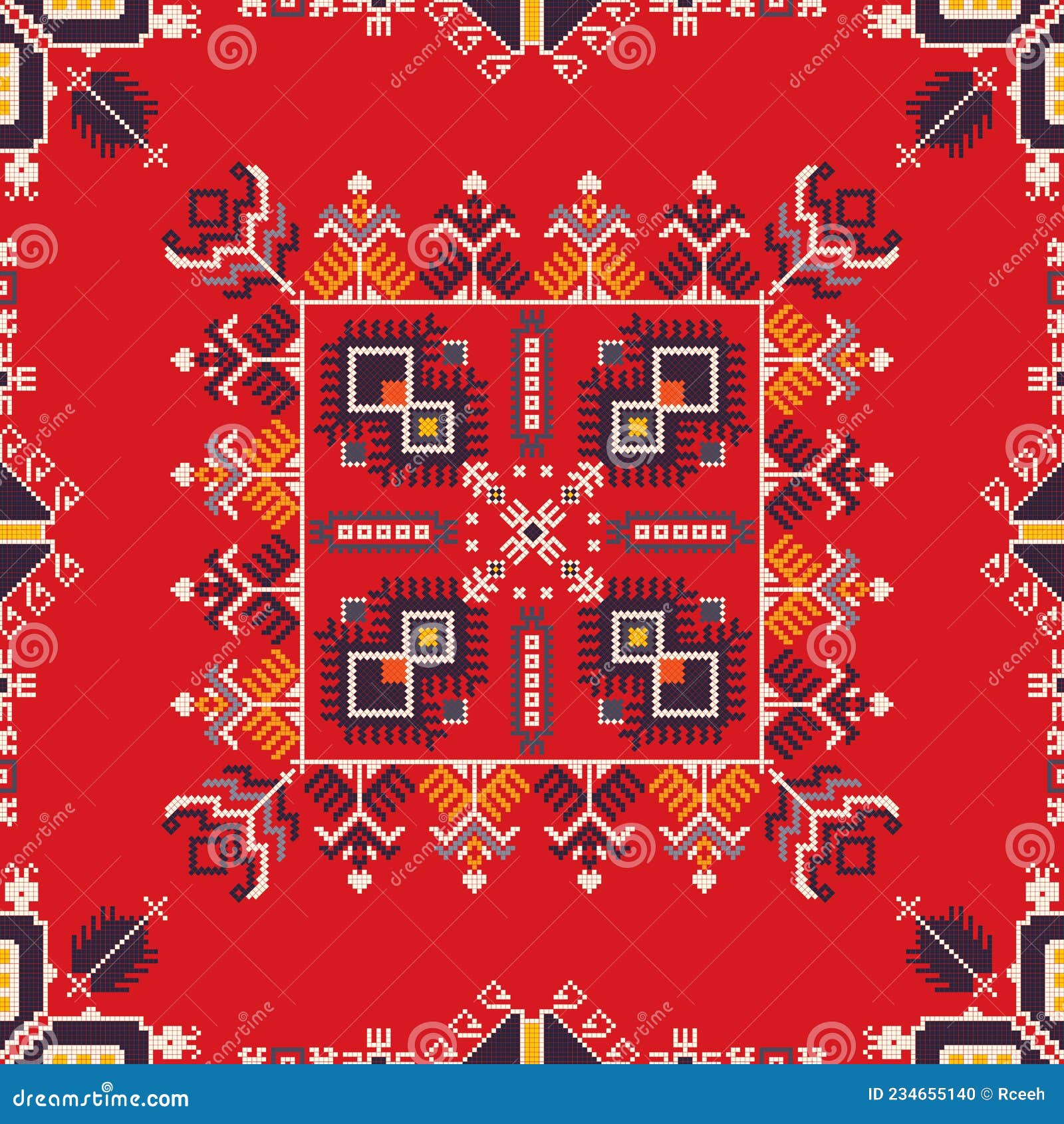 Bulgarian Embroidery Pattern 4 Stock Vector - Illustration of seamless ...