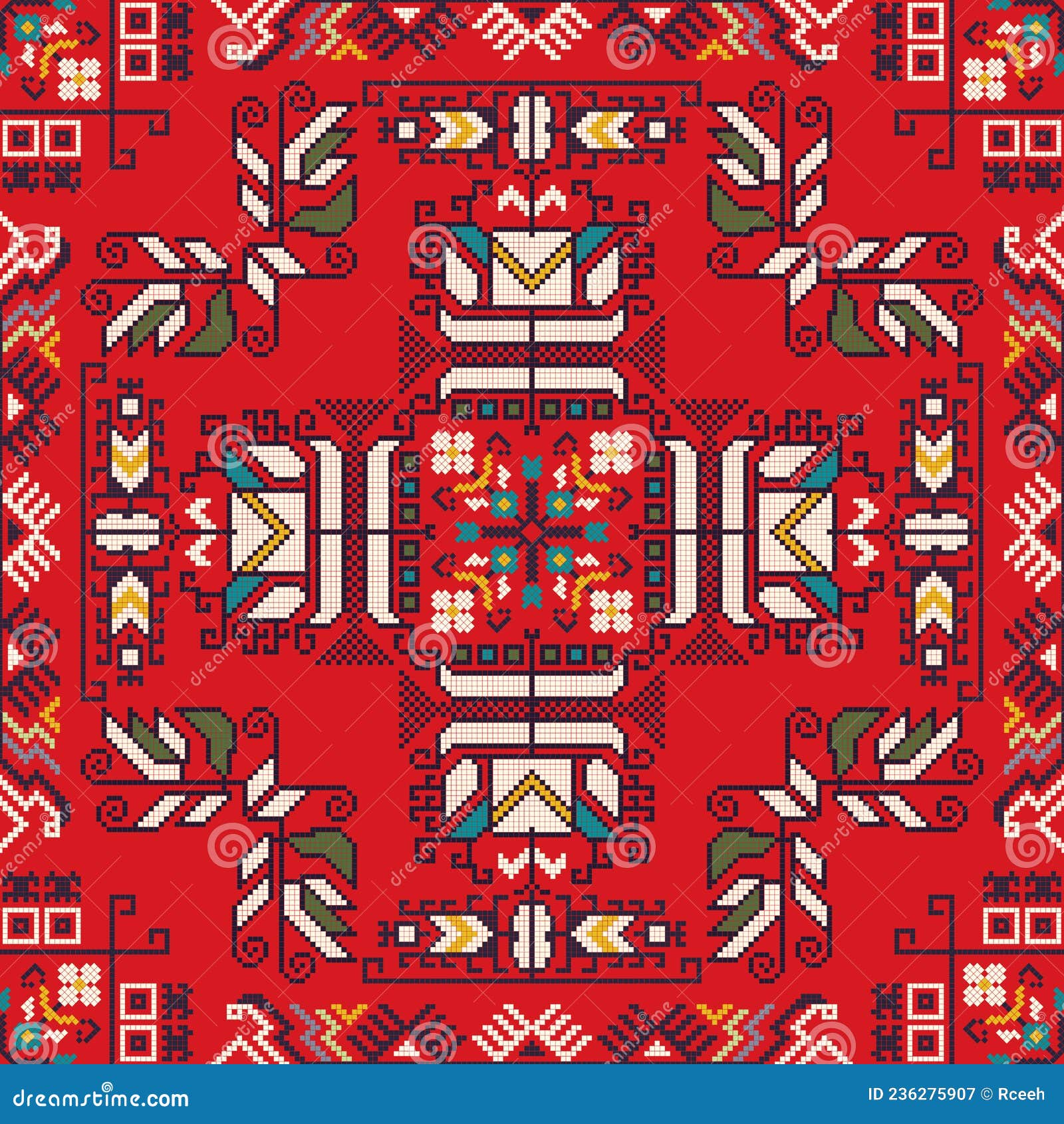 Bulgarian Embroidery Pattern 11 Stock Vector - Illustration of seamless ...