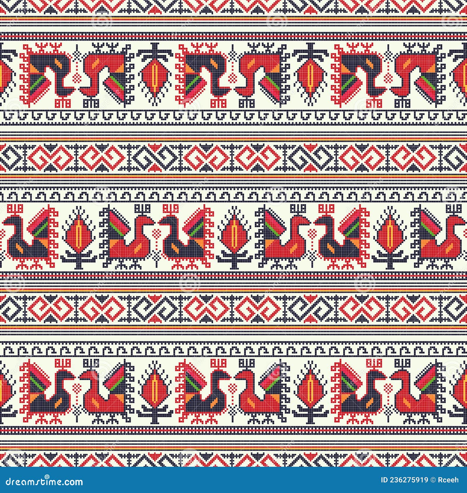 Bulgarian Embroidery Pattern 14 Stock Vector - Illustration of graphic ...