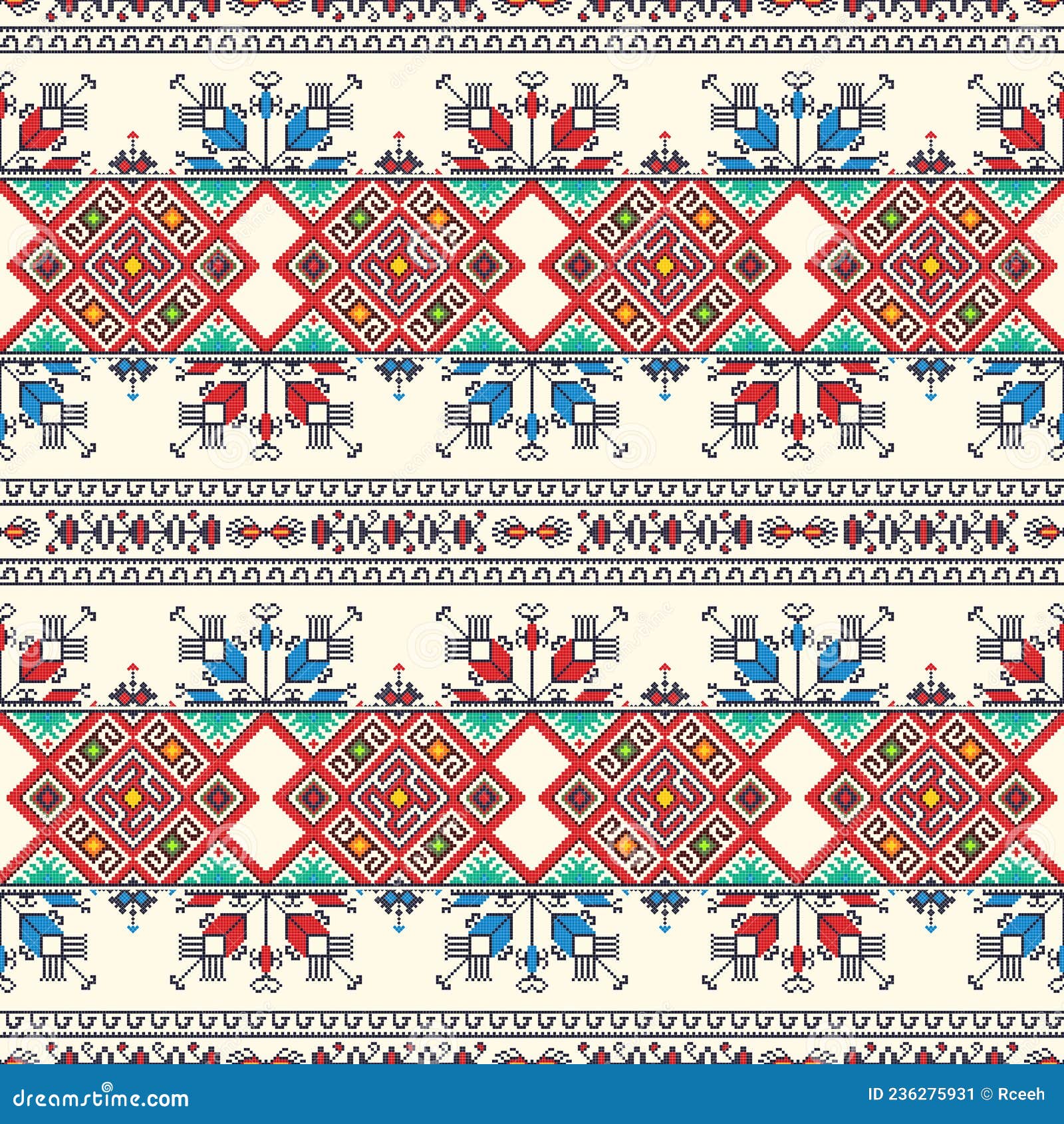 Bulgarian Embroidery Pattern 20 Stock Vector - Illustration of element ...