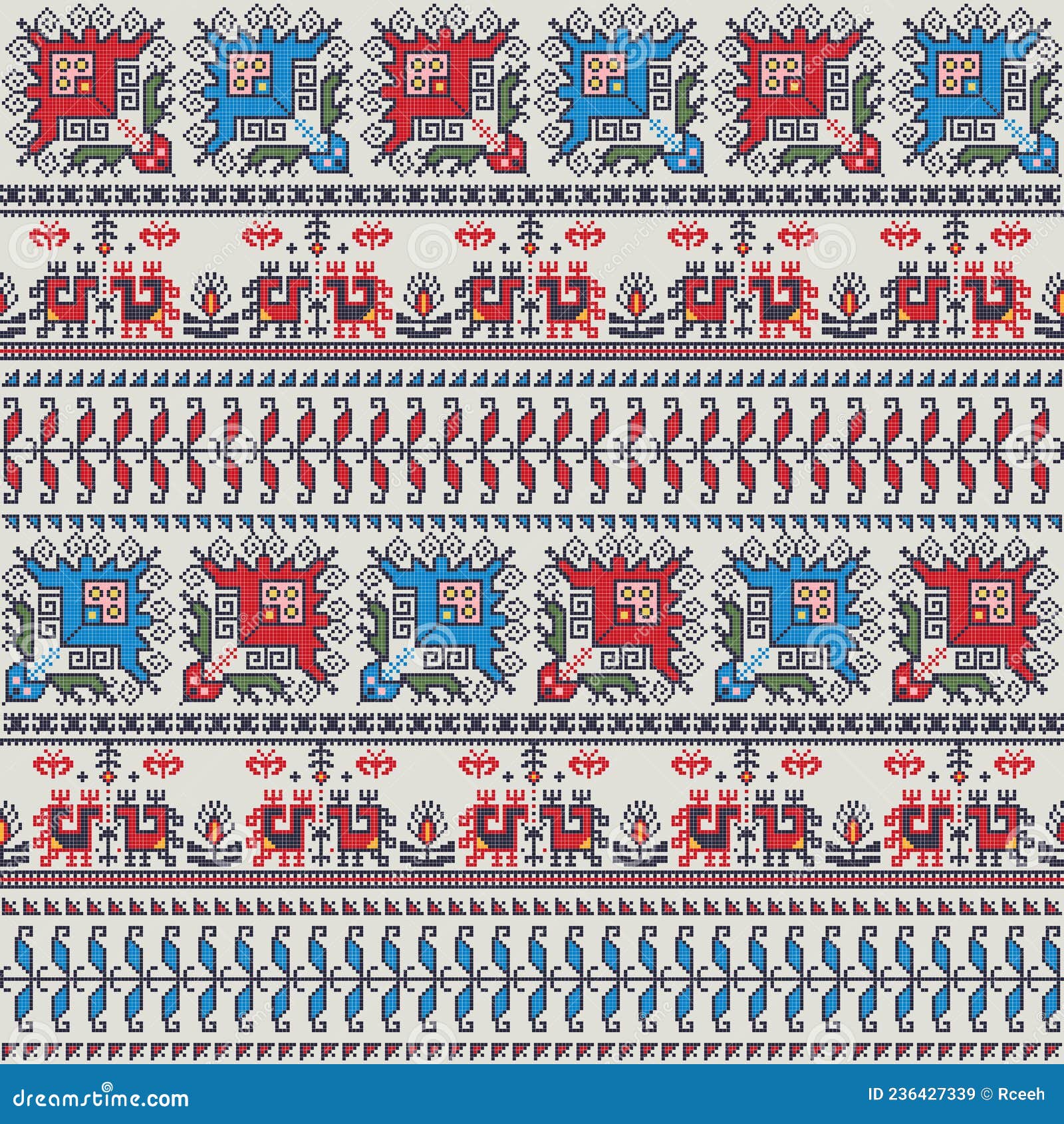 Bulgarian Embroidery Pattern 22 Stock Vector - Illustration of seamless ...