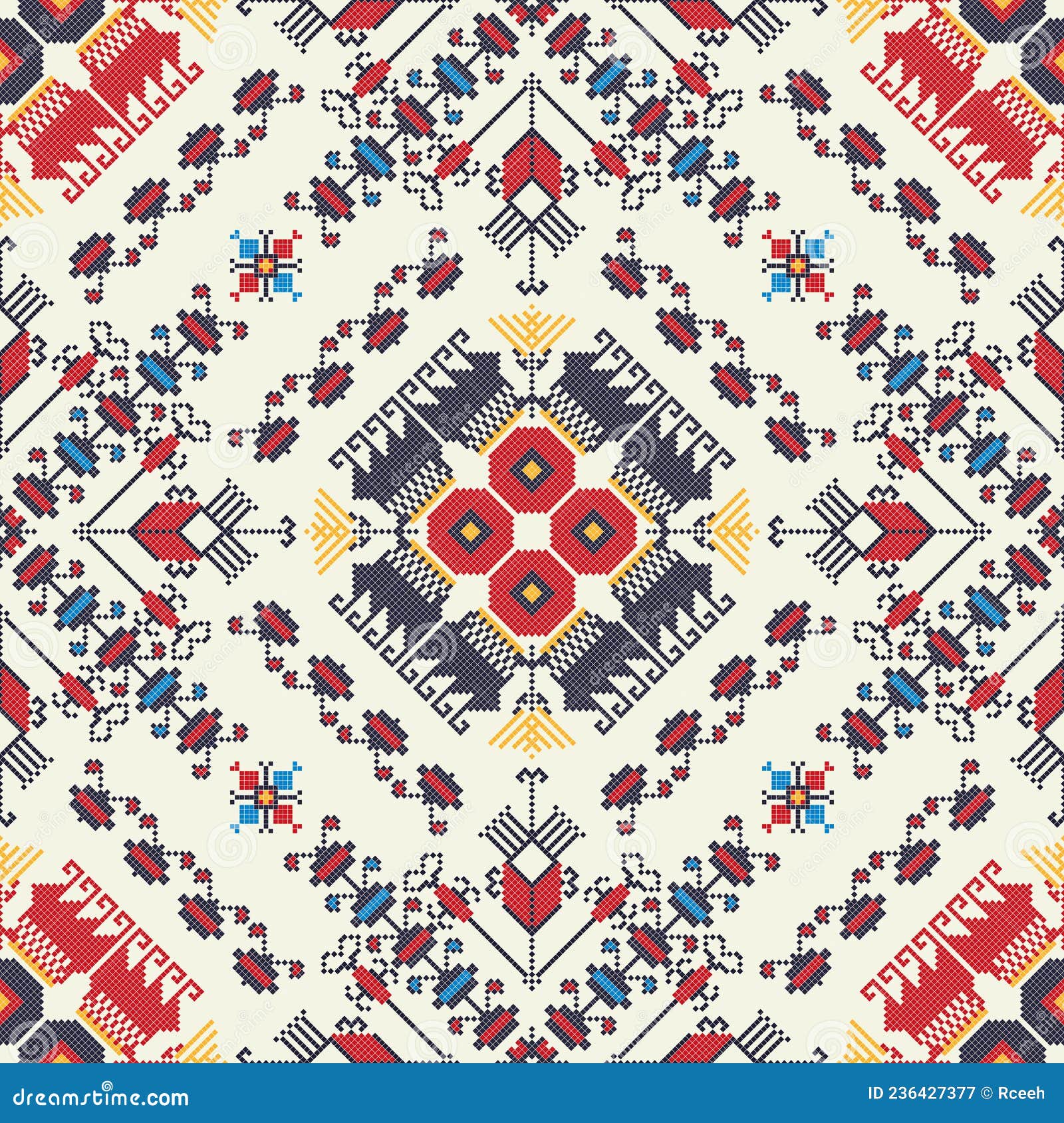 Bulgarian Embroidery Pattern 29 Stock Vector - Illustration of seamless ...