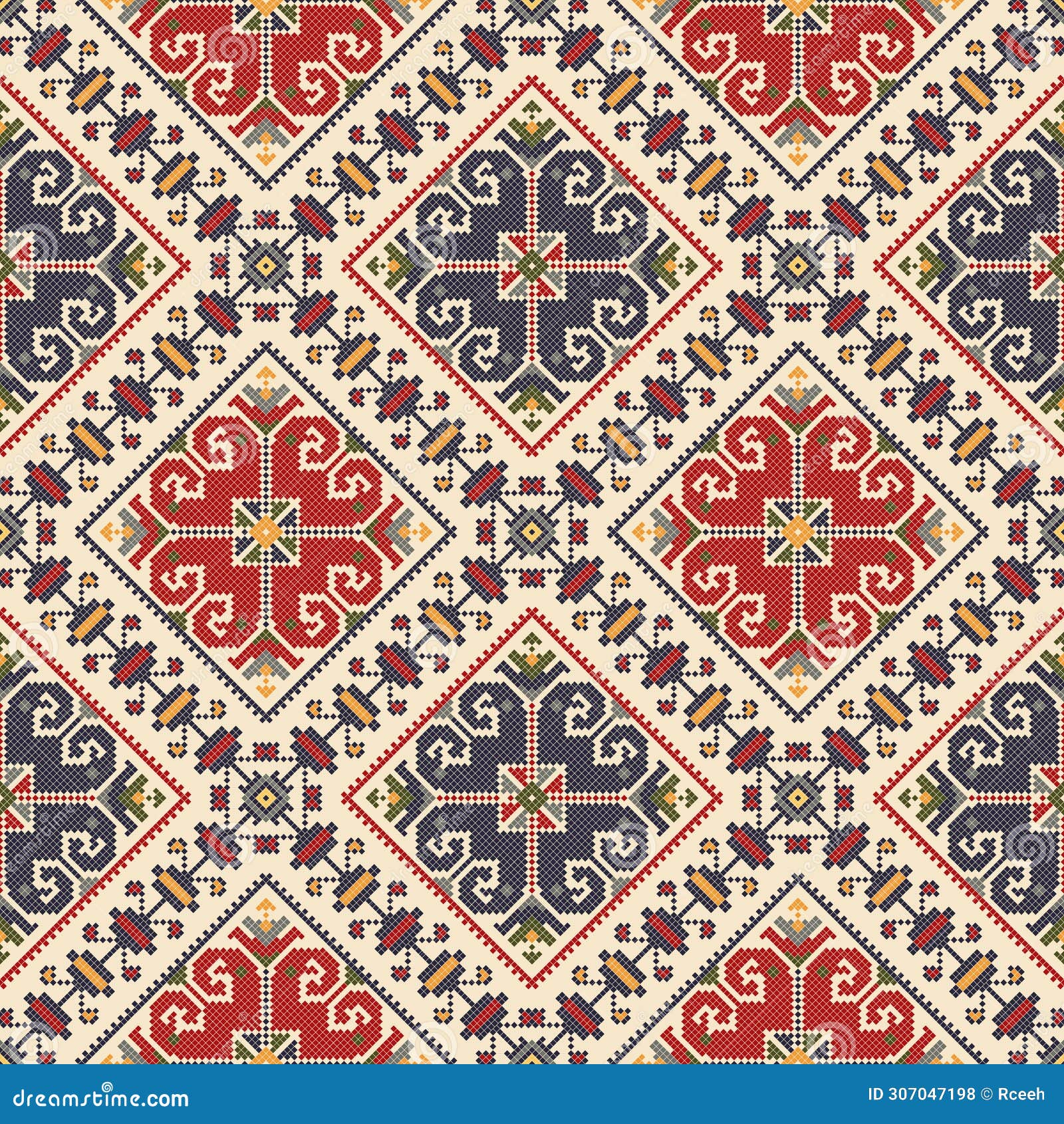 Bulgarian Embroidery Pattern 40 Stock Vector - Illustration of symbol ...