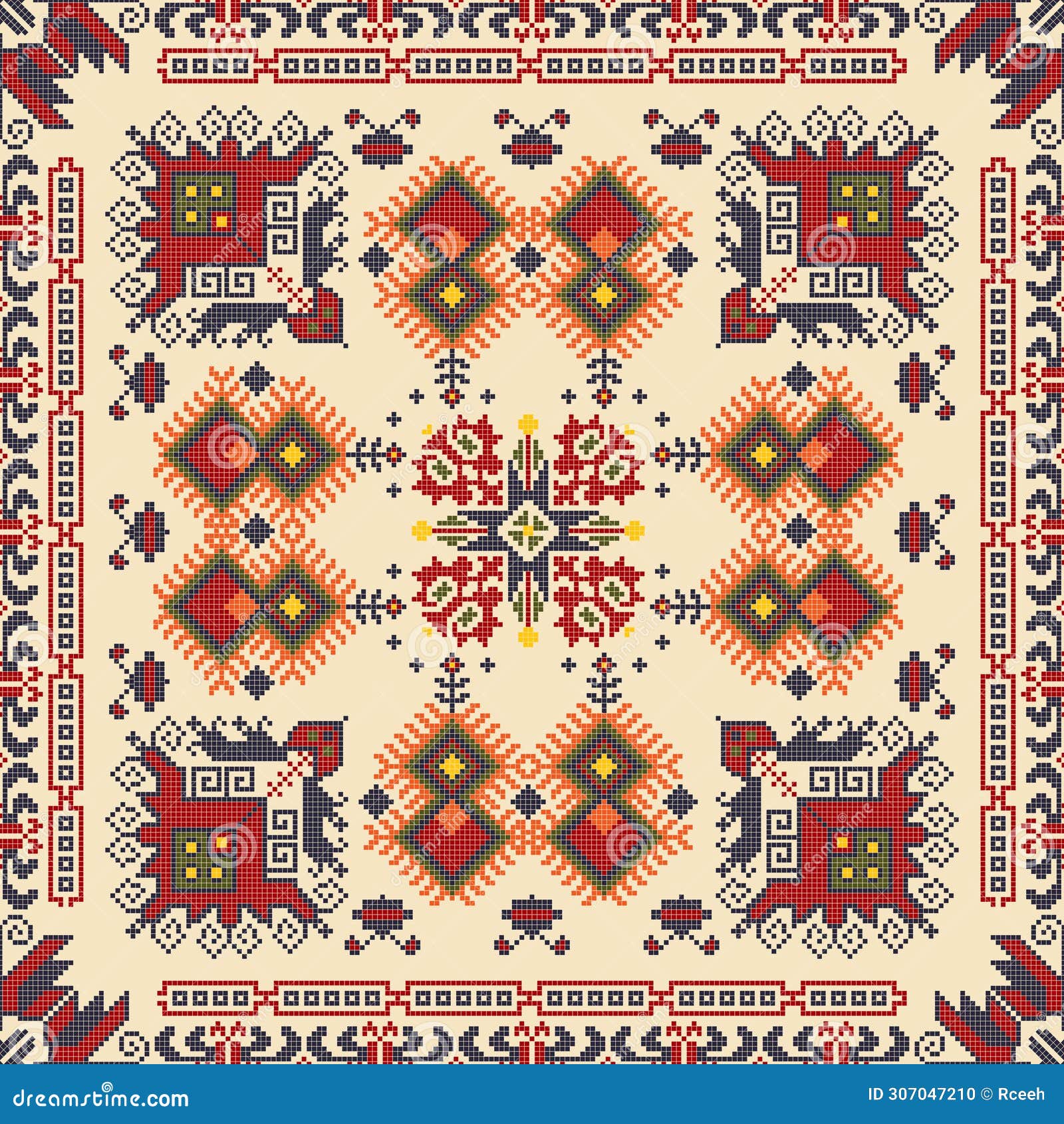 Bulgarian Embroidery Pattern 45 Stock Vector - Illustration of ...