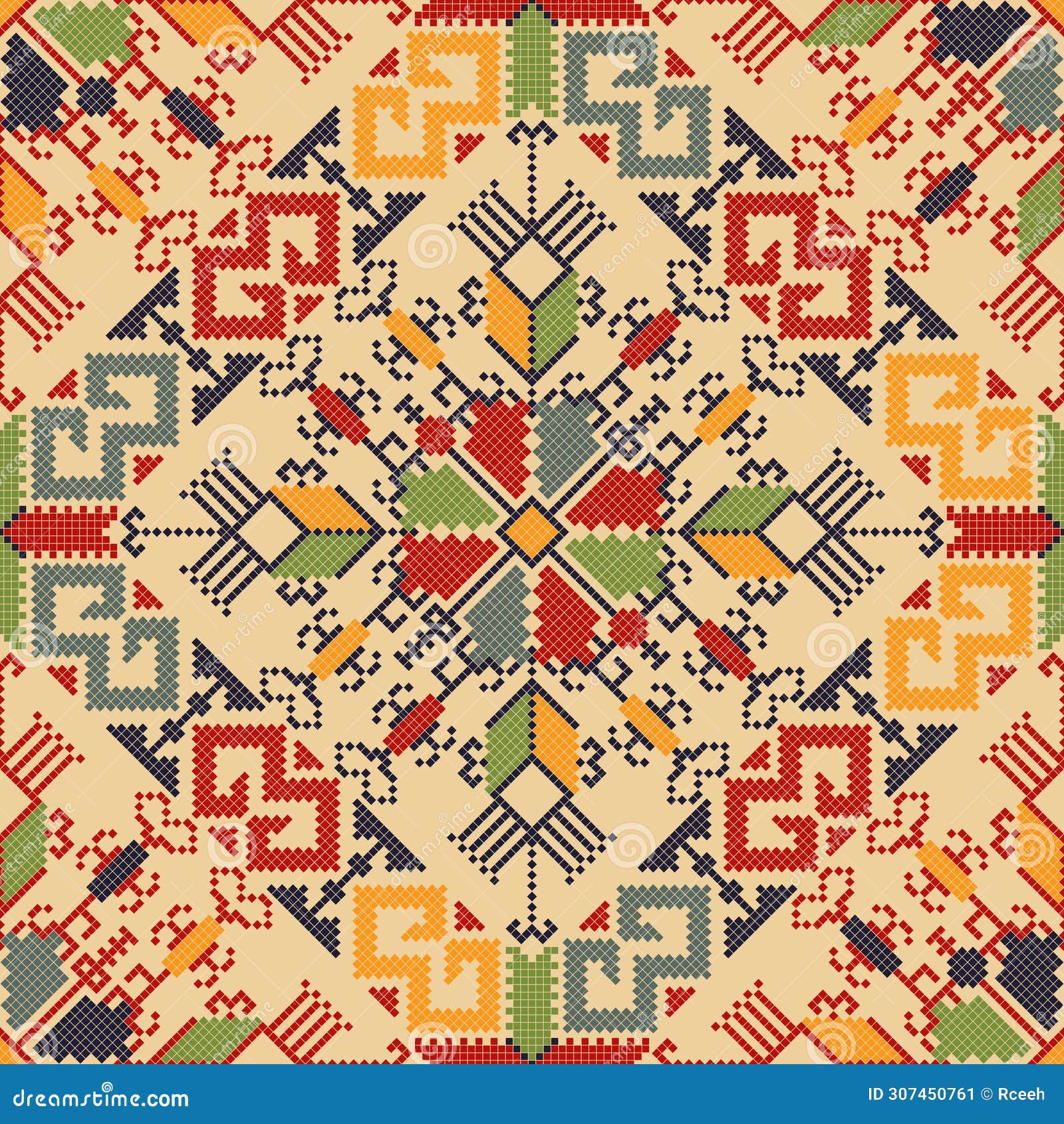 Bulgarian Embroidery Pattern 51 Stock Vector - Illustration of costume ...