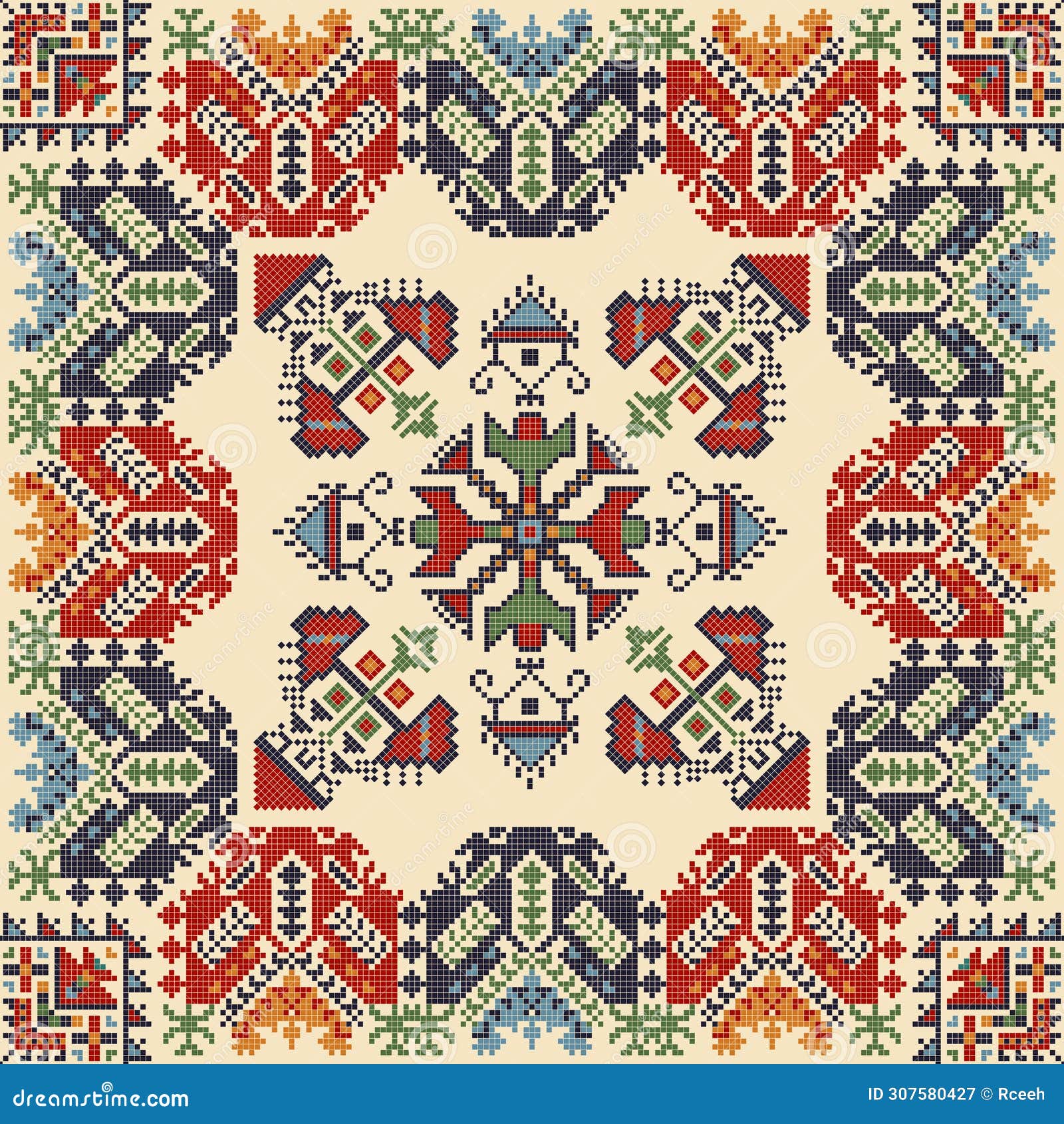 Bulgarian Embroidery Pattern 69 Stock Vector - Illustration of ...