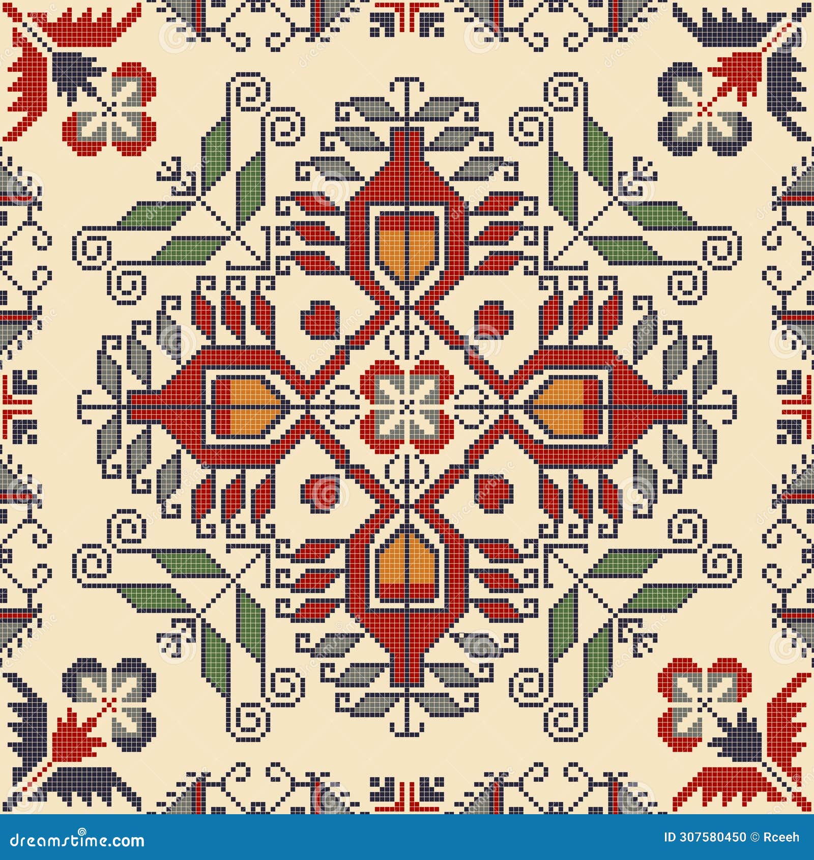 Bulgarian Embroidery Pattern 75 Stock Vector - Illustration of folk ...