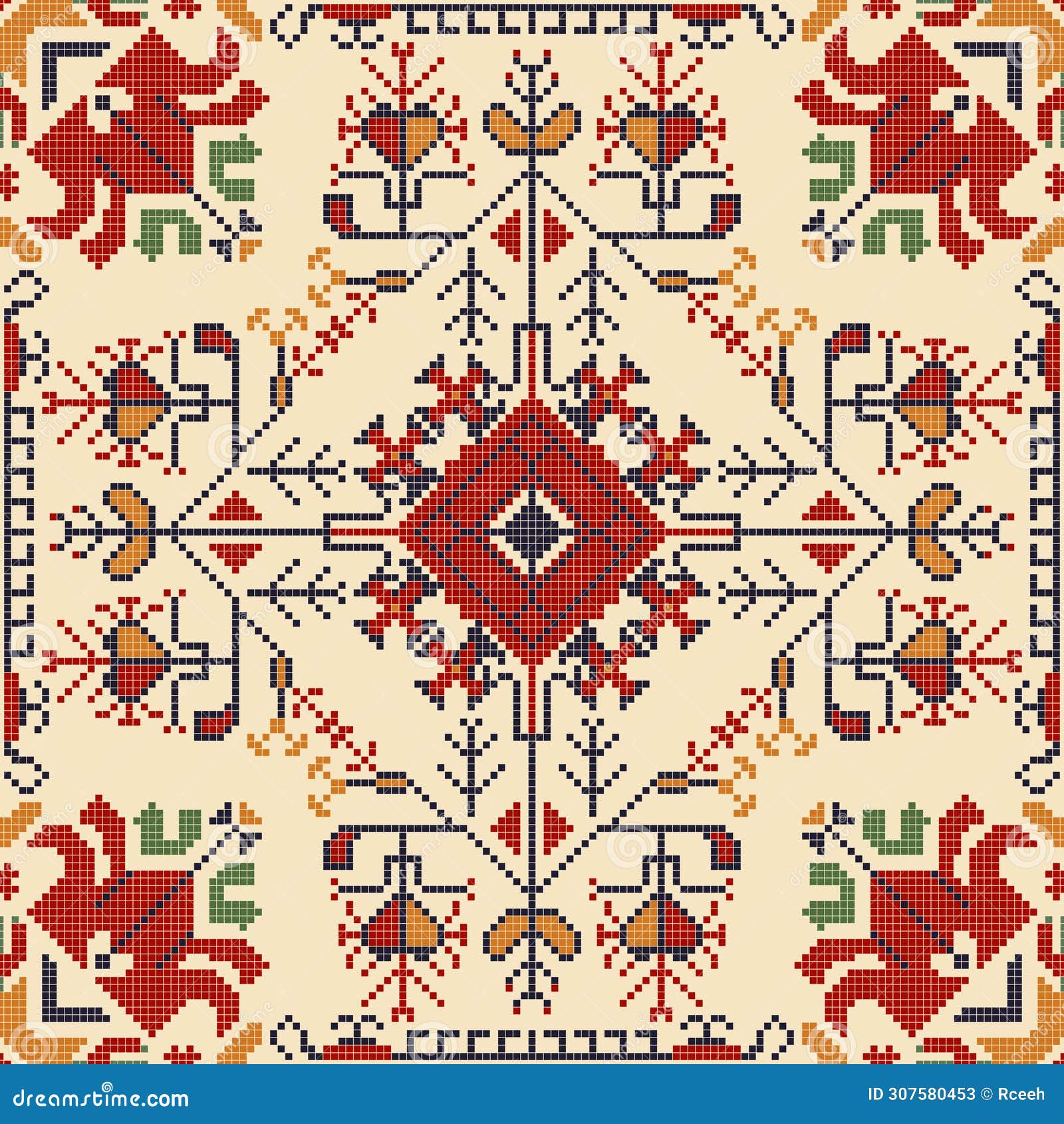 Bulgarian Embroidery Pattern 76 Stock Vector - Illustration of ...