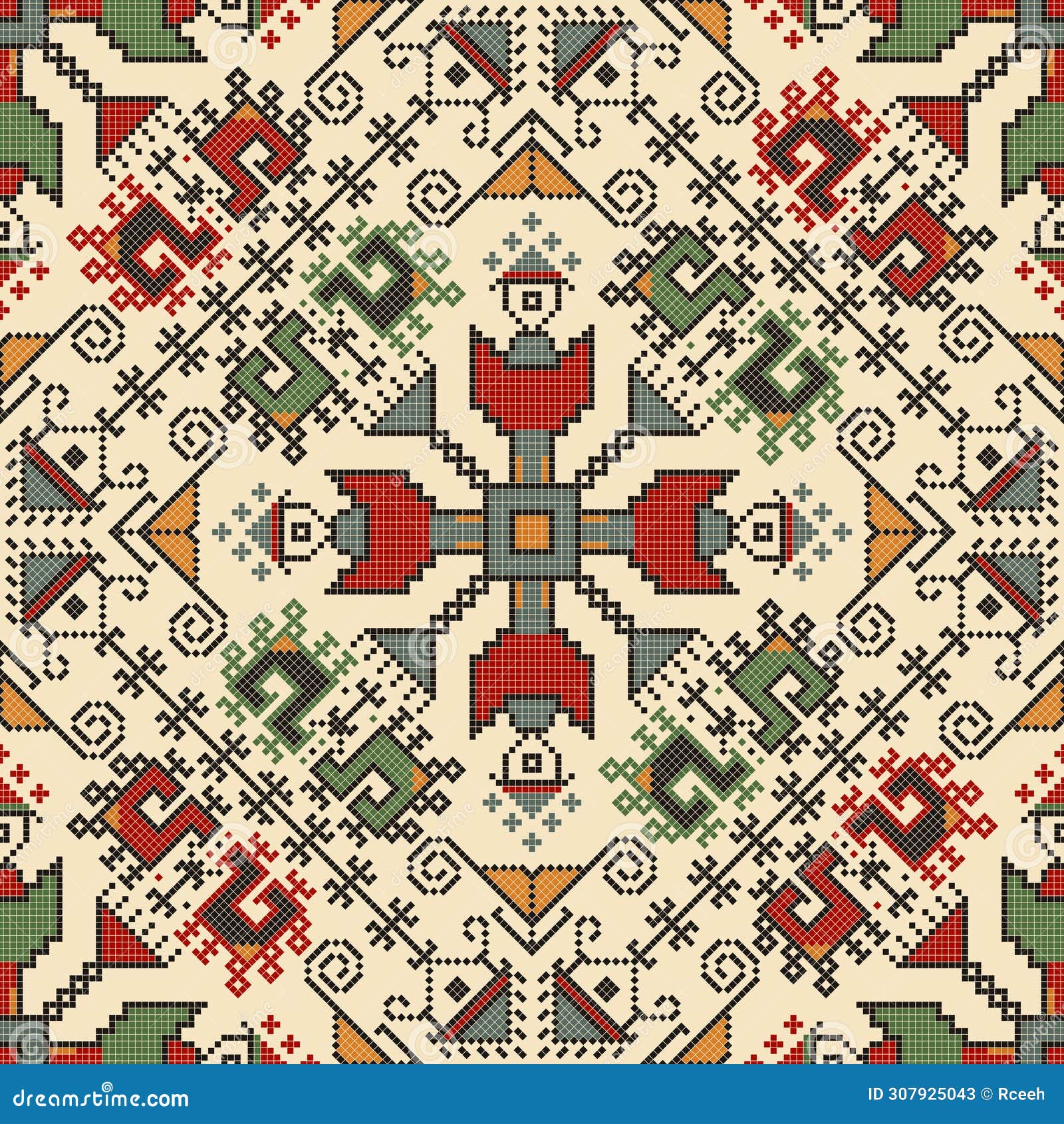 Bulgarian Embroidery Pattern 80 Stock Vector - Illustration of element ...