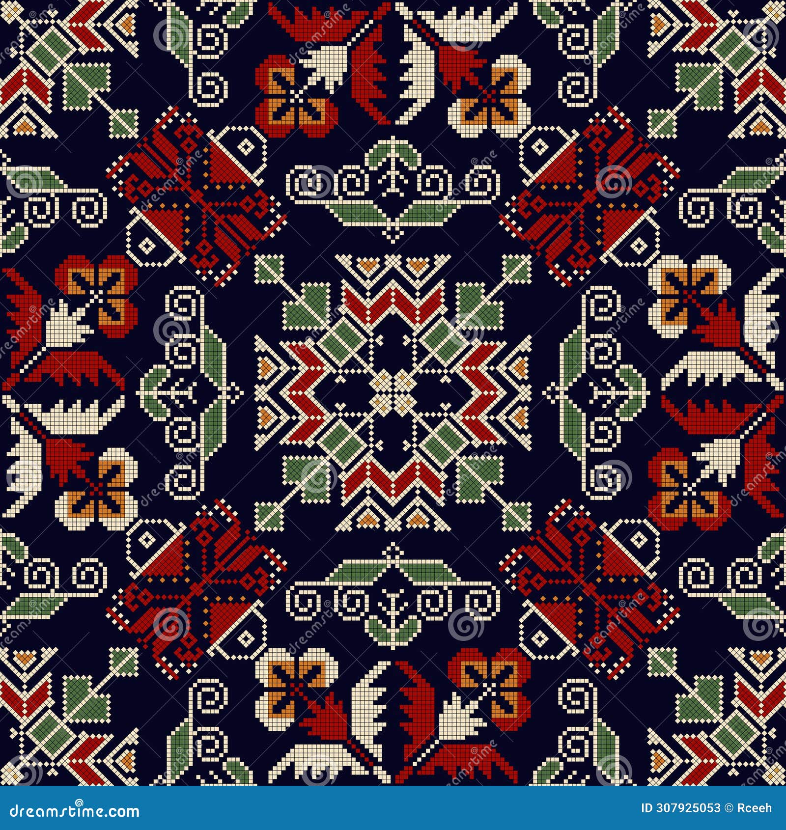 Bulgarian Embroidery Pattern 82 Stock Vector - Illustration of textile ...