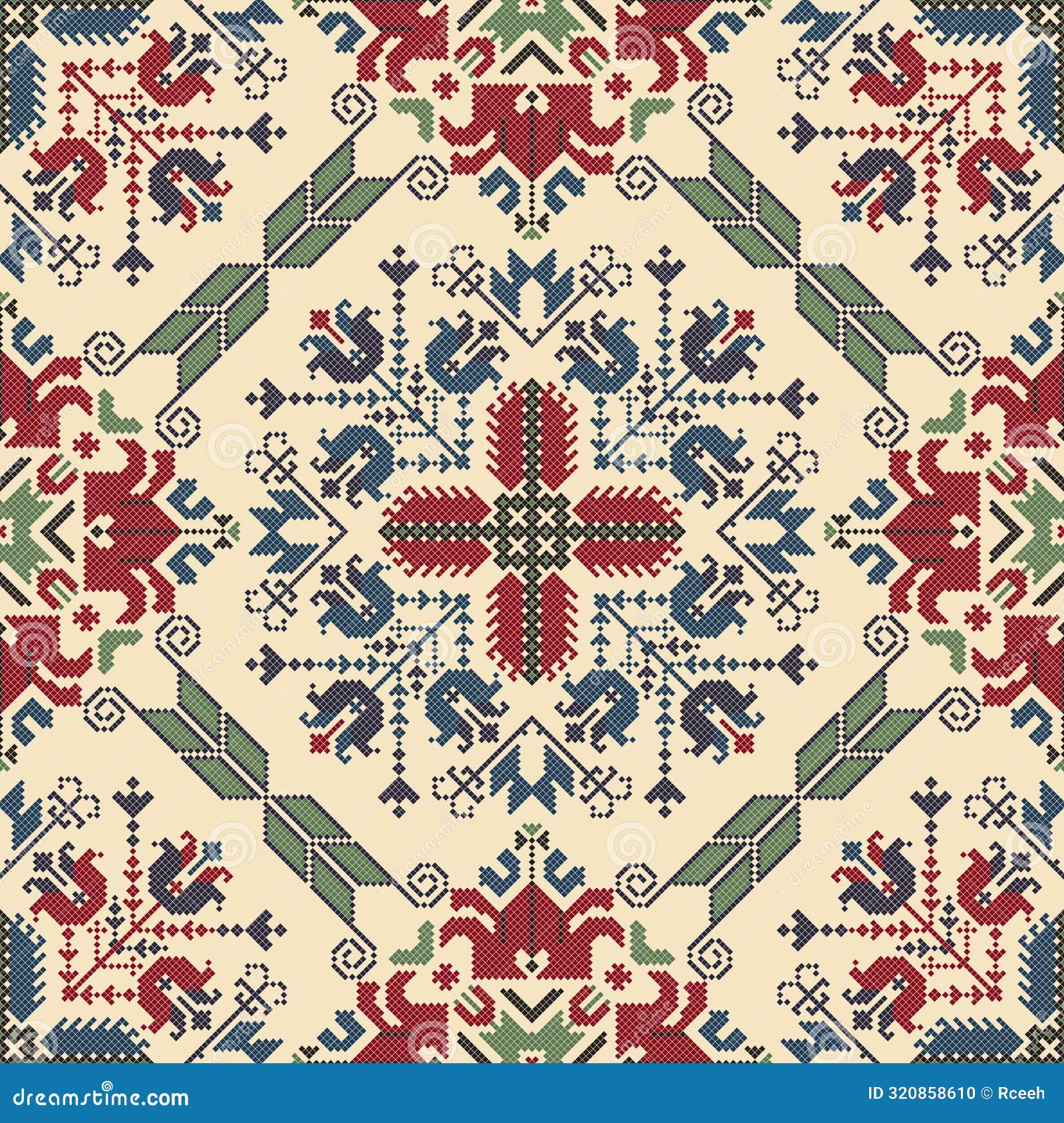 Bulgarian Embroidery Pattern 107 Stock Vector - Illustration of ...