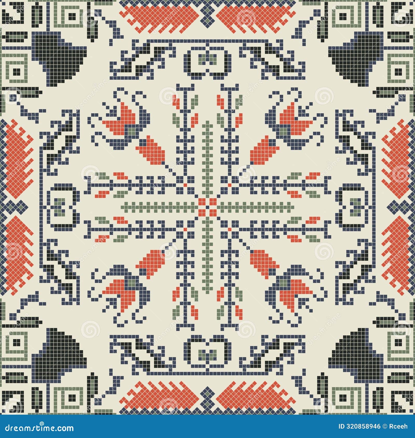 Bulgarian Embroidery Pattern 125 Stock Vector - Illustration of ...