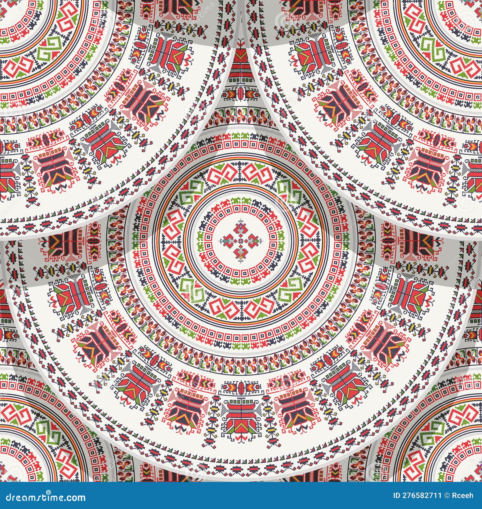 Bulgarian Embroidery Seamless Pattern 1 Stock Vector - Illustration of ...