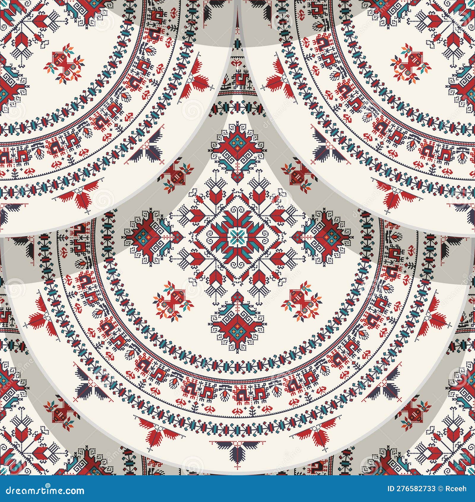 Bulgarian Embroidery Seamless Pattern 3 Stock Vector - Illustration of ...