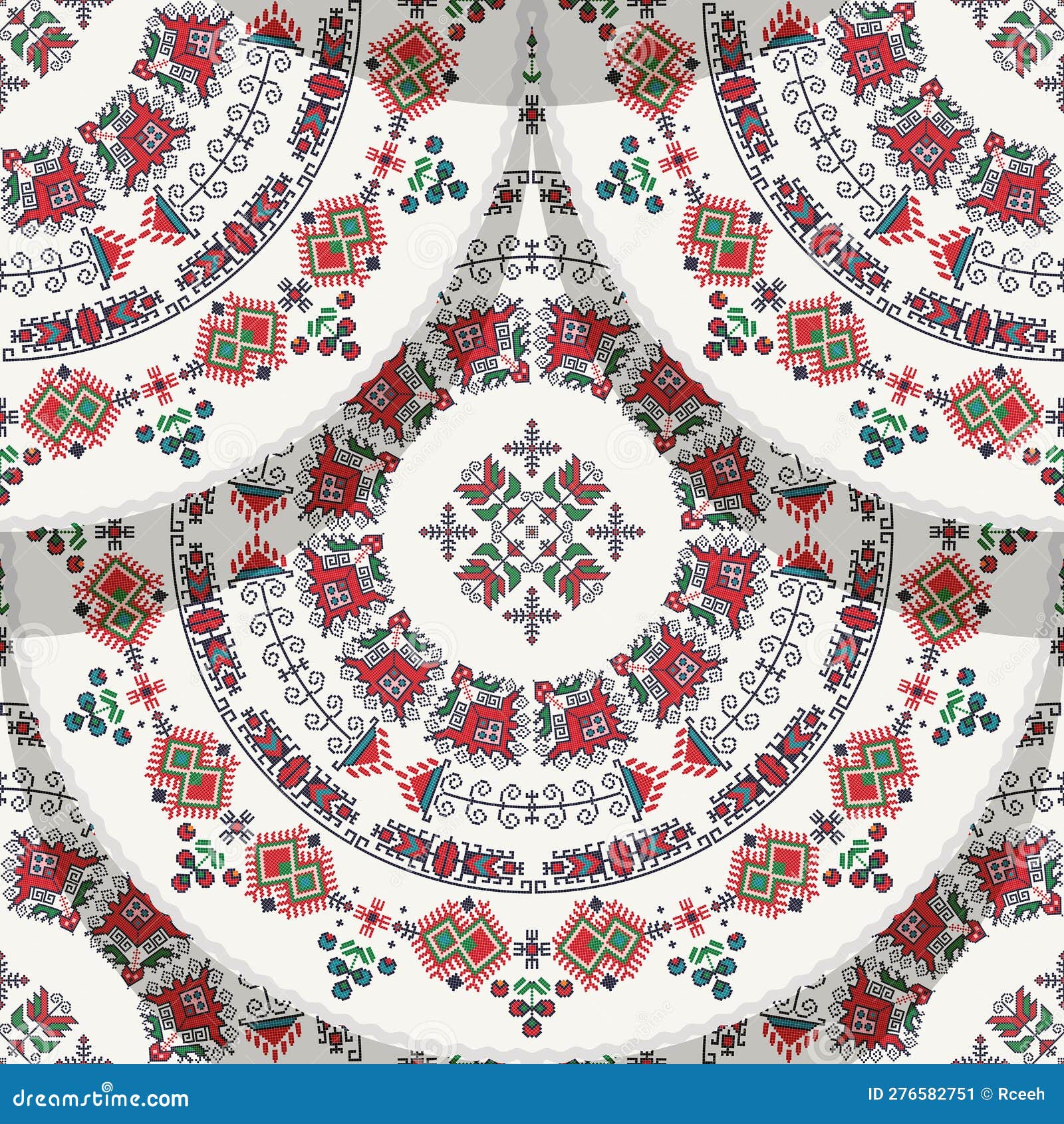 Bulgarian Embroidery Seamless Pattern 4 Stock Vector - Illustration of ...