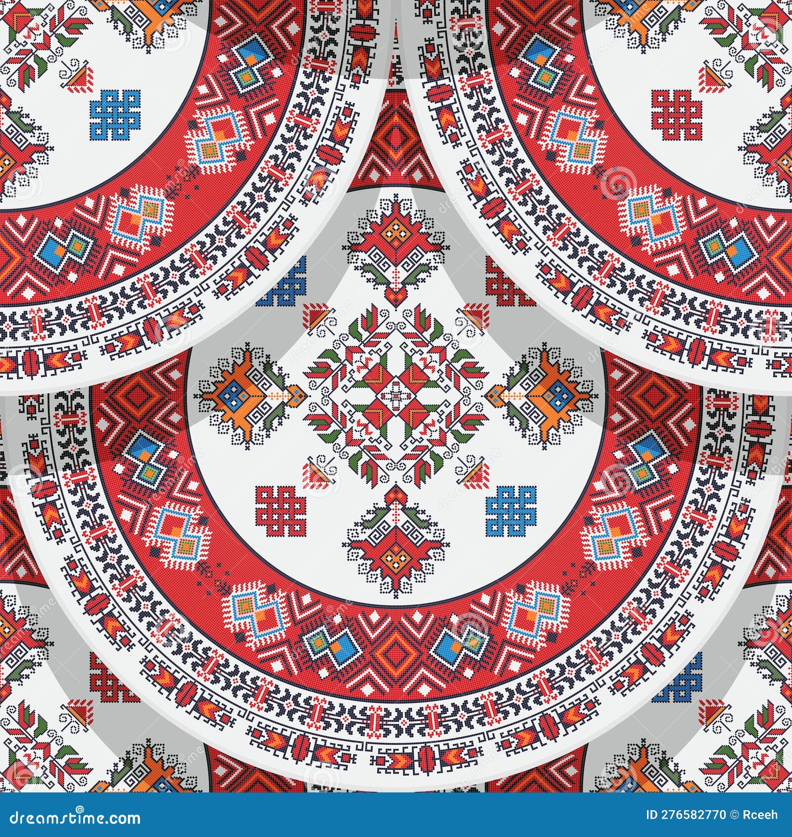 Bulgarian Embroidery Seamless Pattern 5 Stock Vector - Illustration of ...