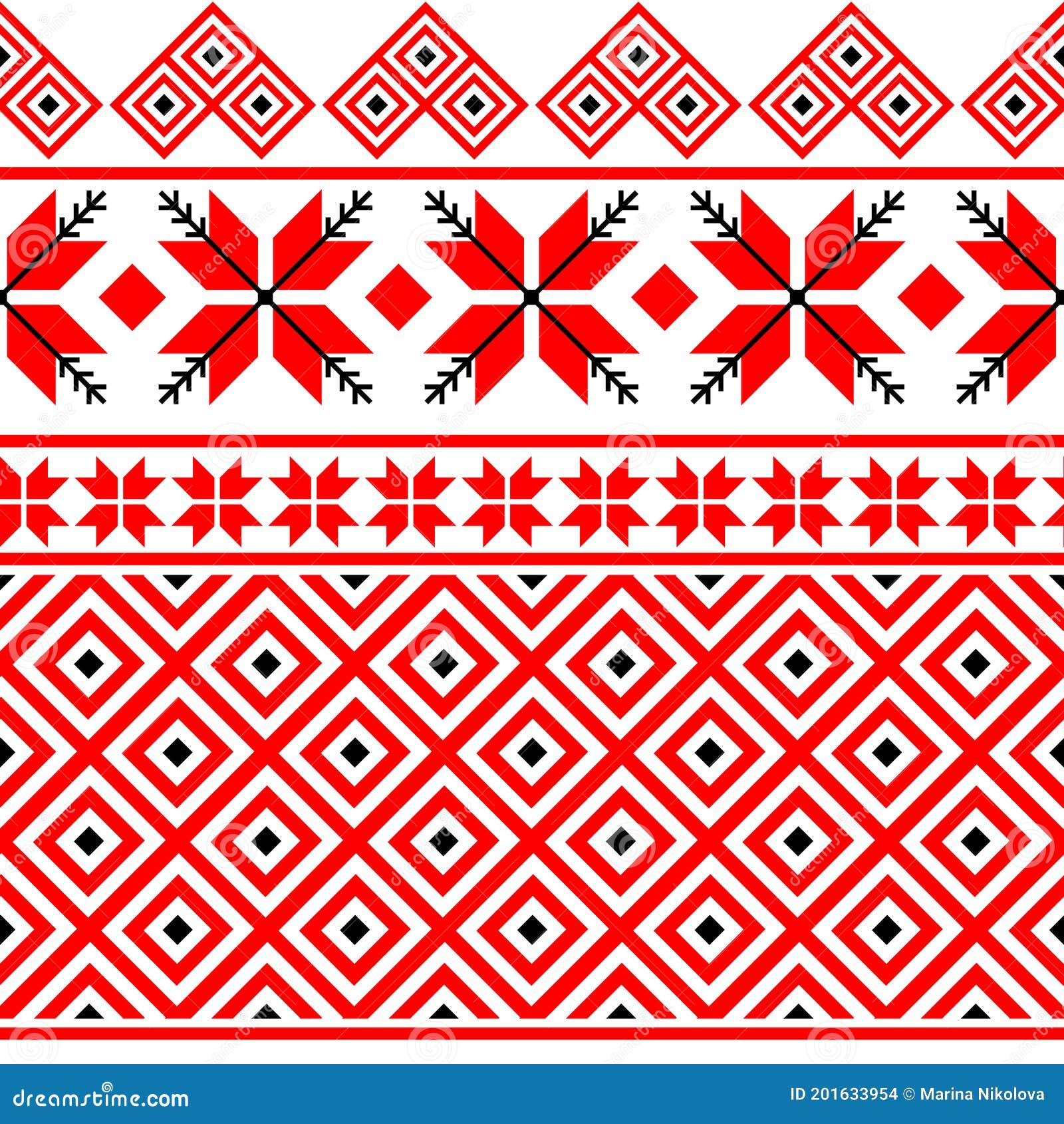Bulgarian Balkan Folklore Embroidery Vector Pattern | CartoonDealer.com ...